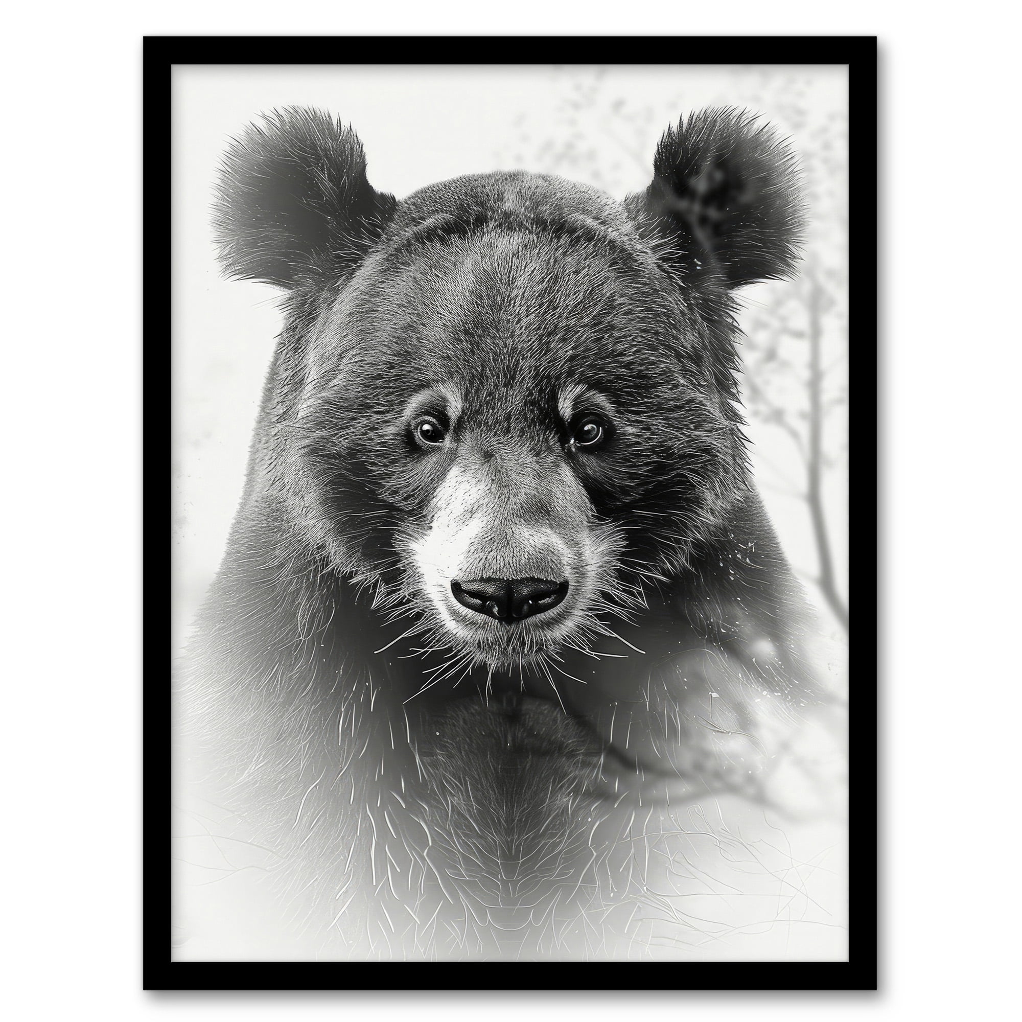 Artery8 Bear Portrait Pencil Drawing Animal Lover Realistic For Living ...