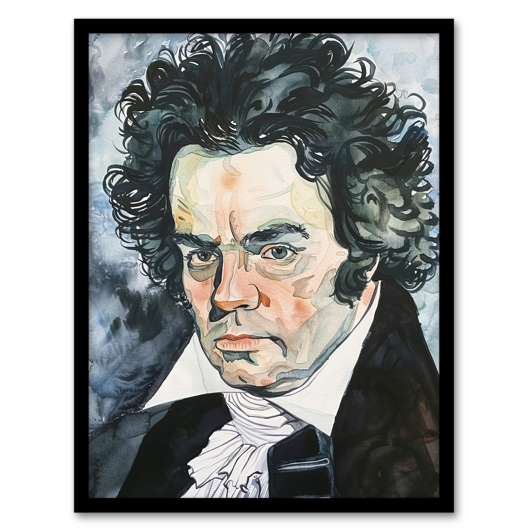 Artery8 Beethoven Classical Music Composer Portrait Living Room Artwork ...