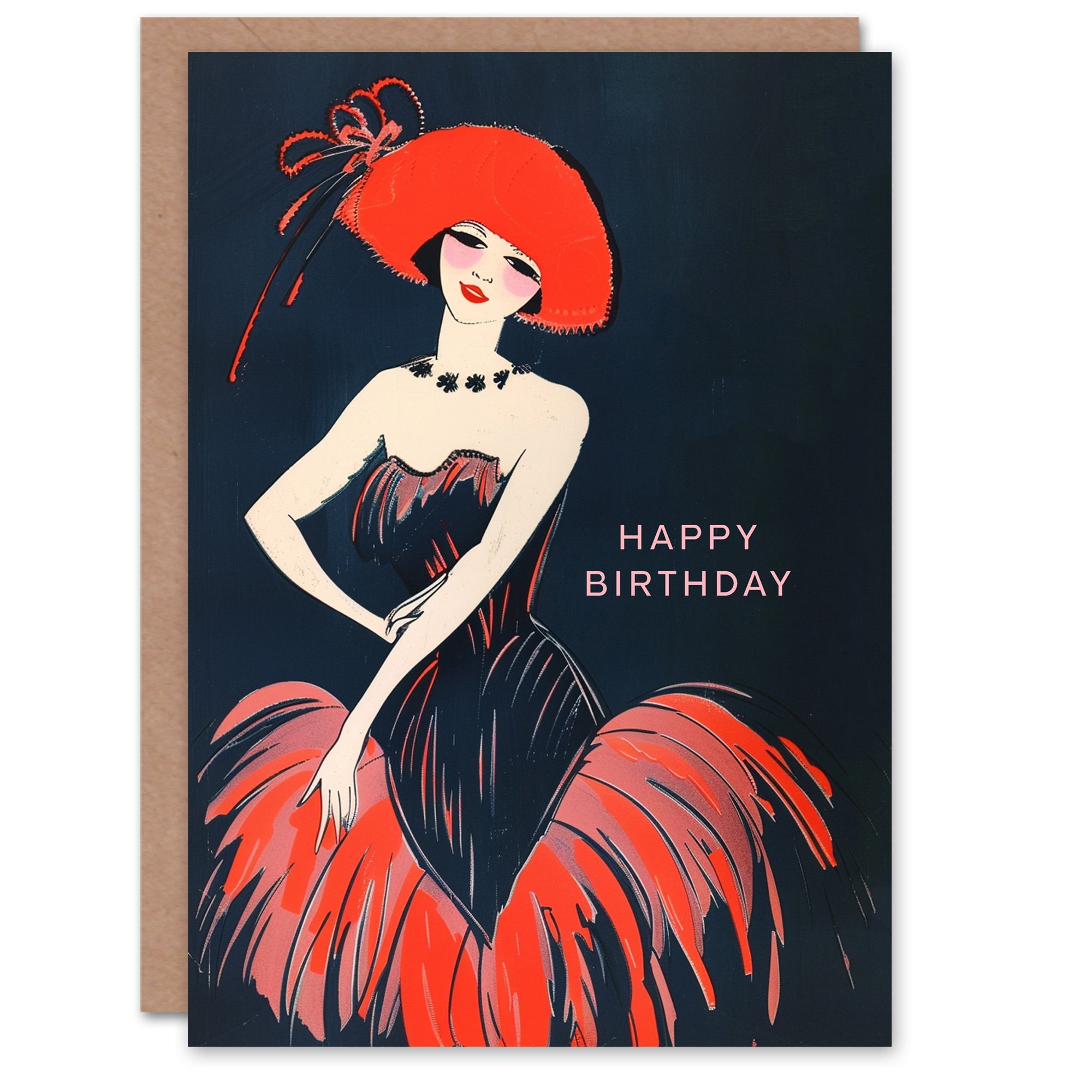 Artery8 Birthday Card 1920's Showgirl Illustration For Her Gran Sister ...