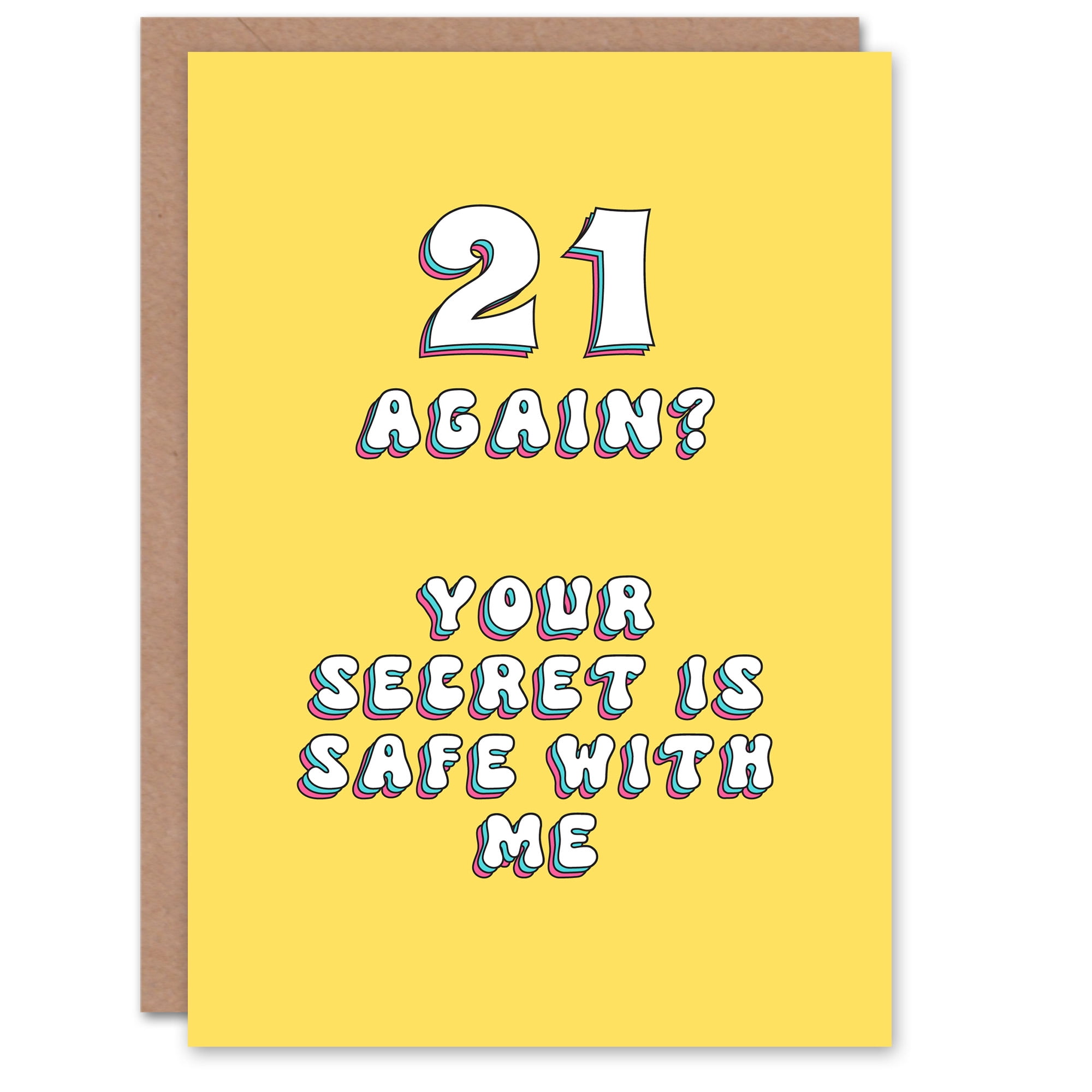 Artery8 Birthday Card 21st Again Secret Safe With Me Fun Funny Happy ...