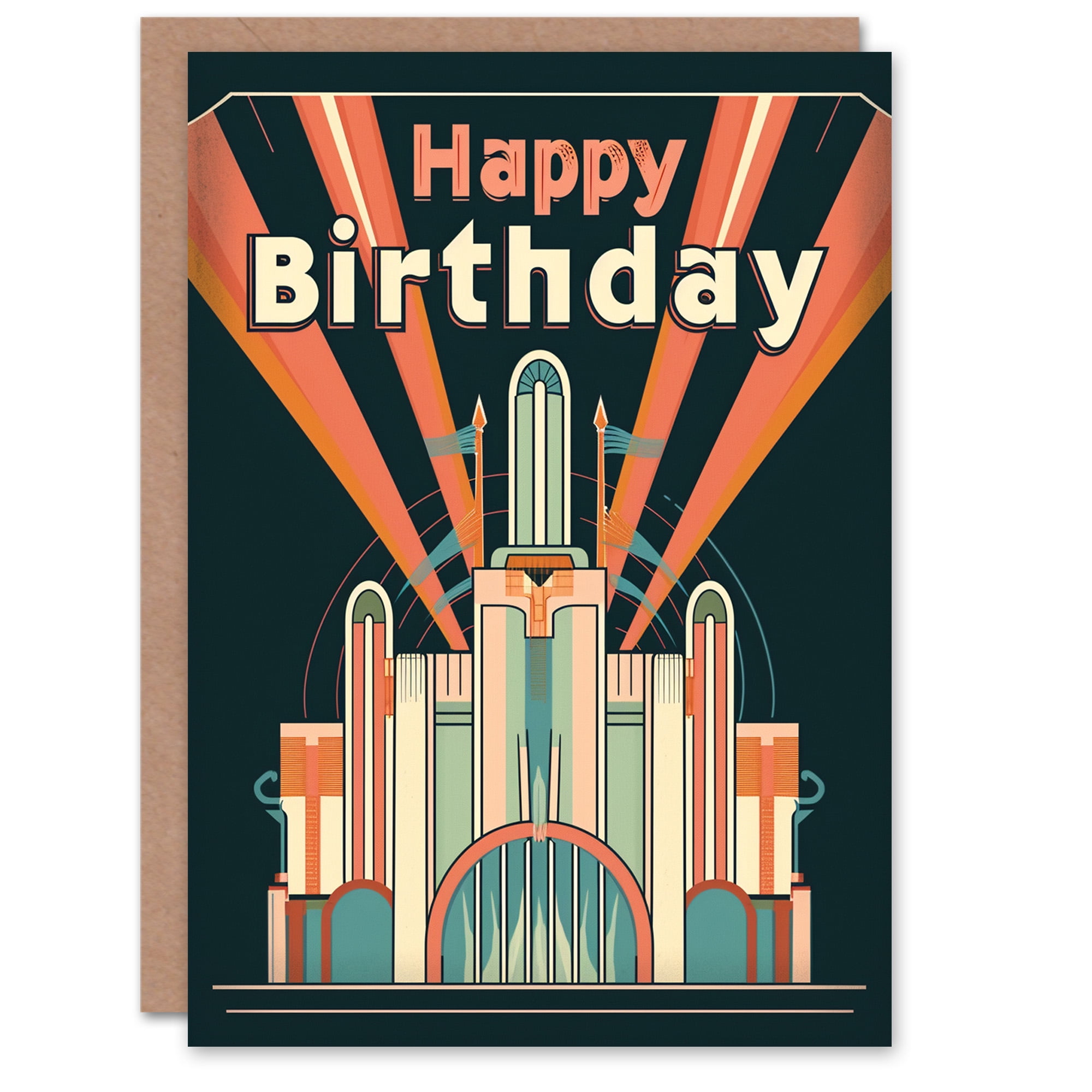 Artery8 Birthday Card Art Deco Building Vintage 1930s Classic For Him ...
