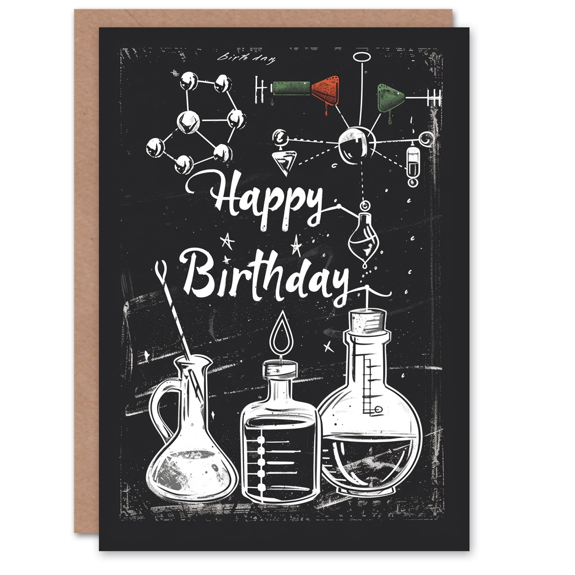 Artery8 Birthday Card Chemistry Set Scientist Chalkboard Geek For Him ...