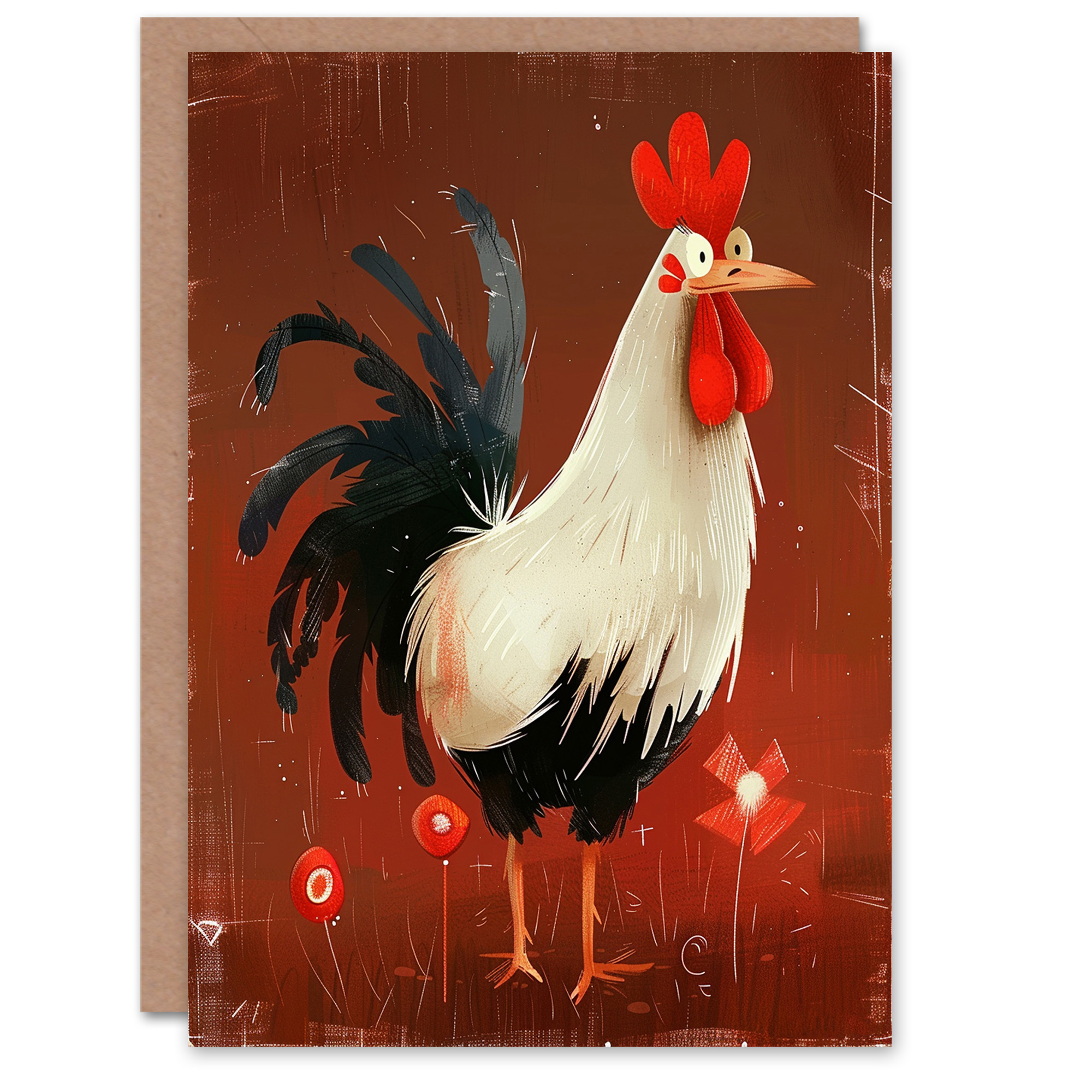 Artery8 Birthday Card Cute Rooster Cockerel Cartoon Design For Him Man ...