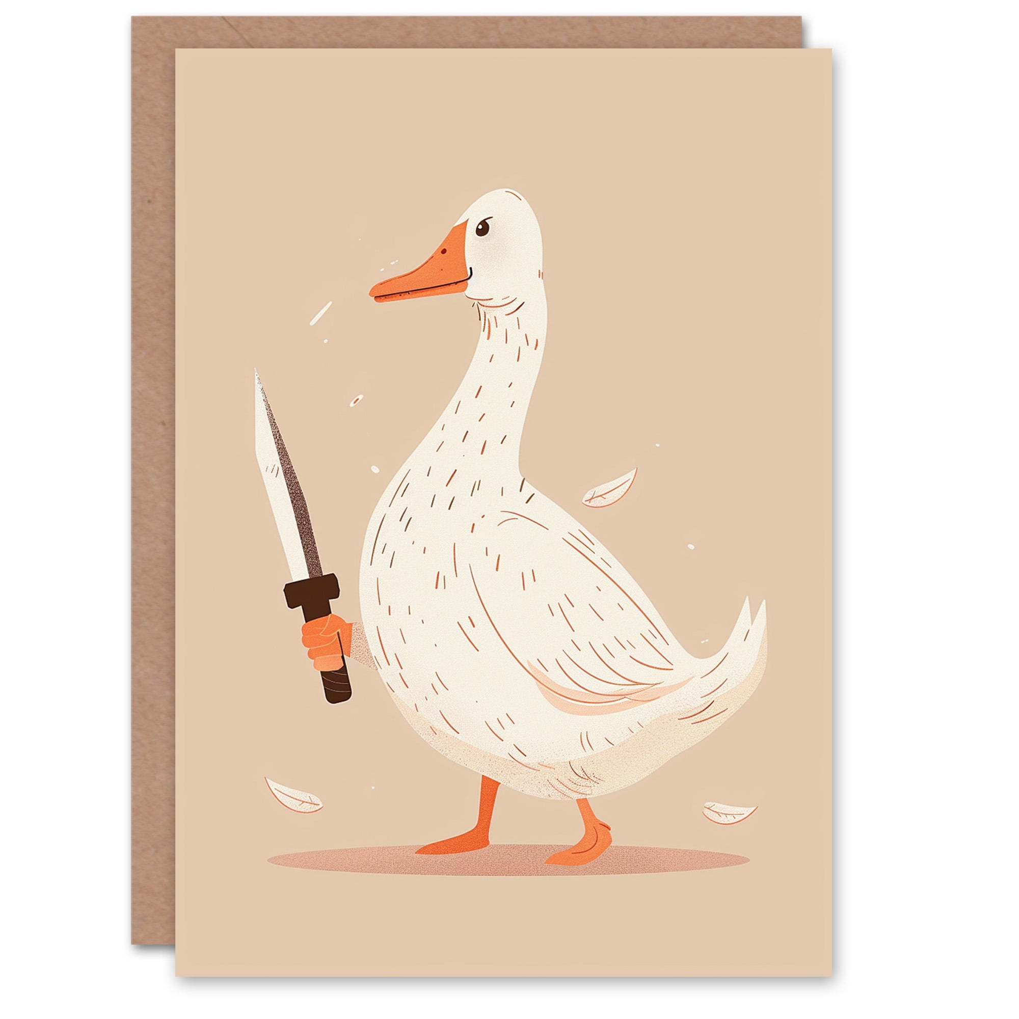 Artery8 Birthday Card Goose Knife Weird Funny Surreal Design For Him ...