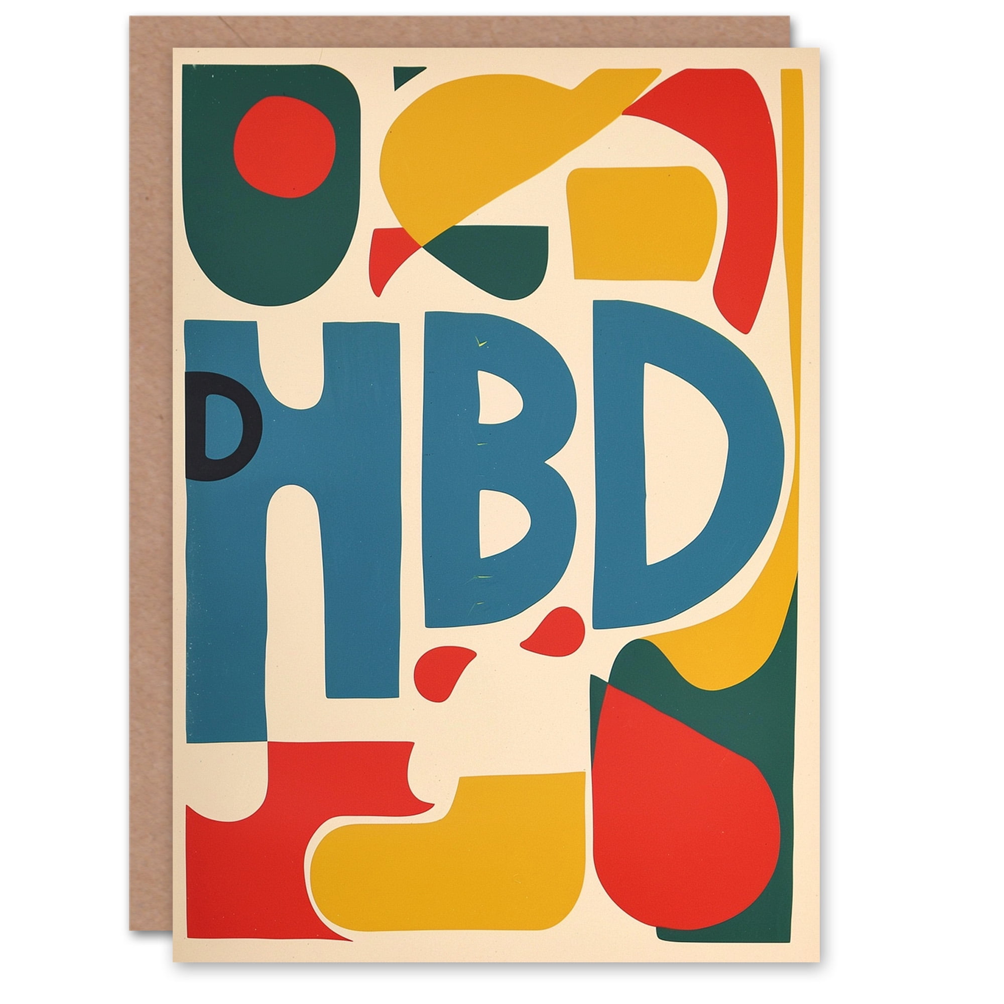 Artery8 Birthday Card HBD Abstract Pastel Bauhaus Design For Her Gran ...