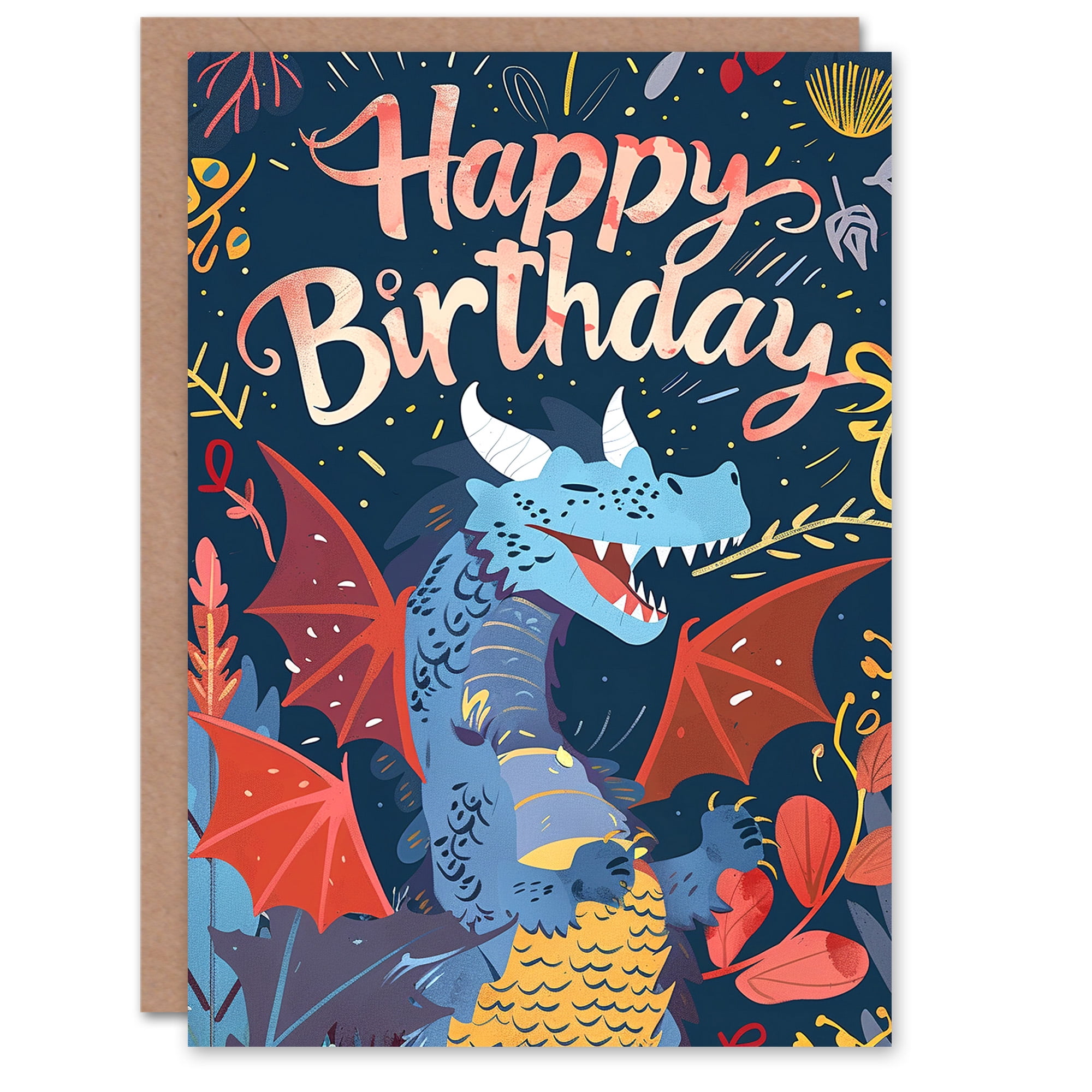 Artery8 Birthday Card Happy Laughing Dragon Design Fun Joy For Child ...
