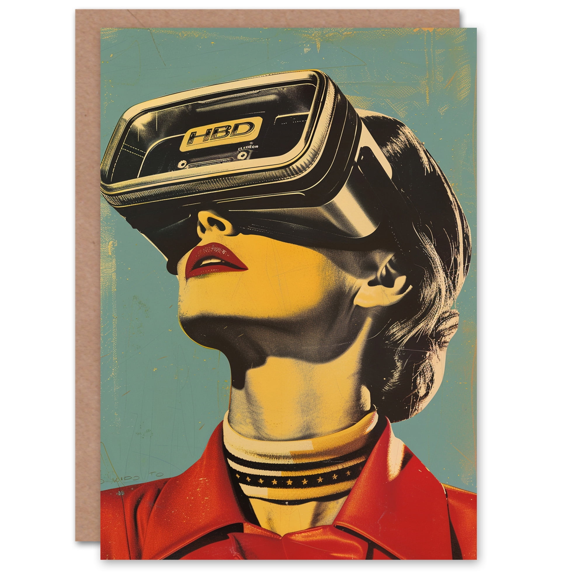 Artery8 Birthday Card Vintage Retro Goggles HBD Pop Art Bold Woman For ...