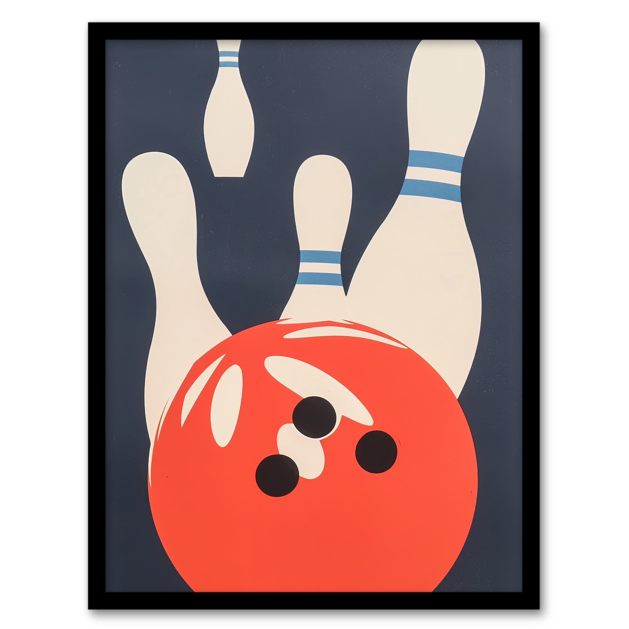 Artery8 Bowling Ball Strike Knocked Pins Sport Fun Man Cave Art Print ...