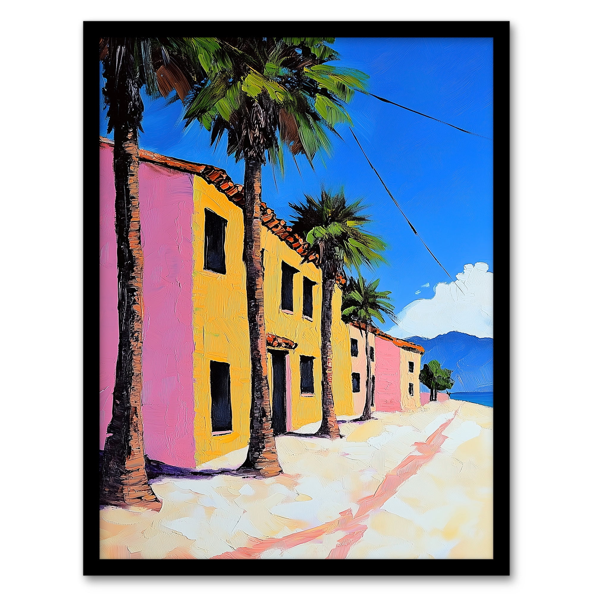 Artery8 Coastal Village Houses Palm Trees Spain Townscape Living Room ...