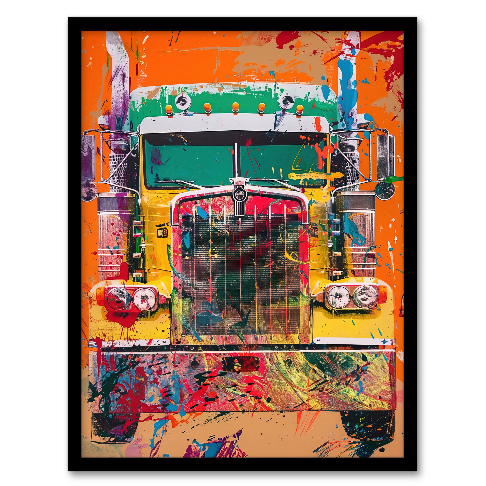 Artery8 Colourful Truck Lorry Front Hippy Trippy Trucker Kids Bedroom ...
