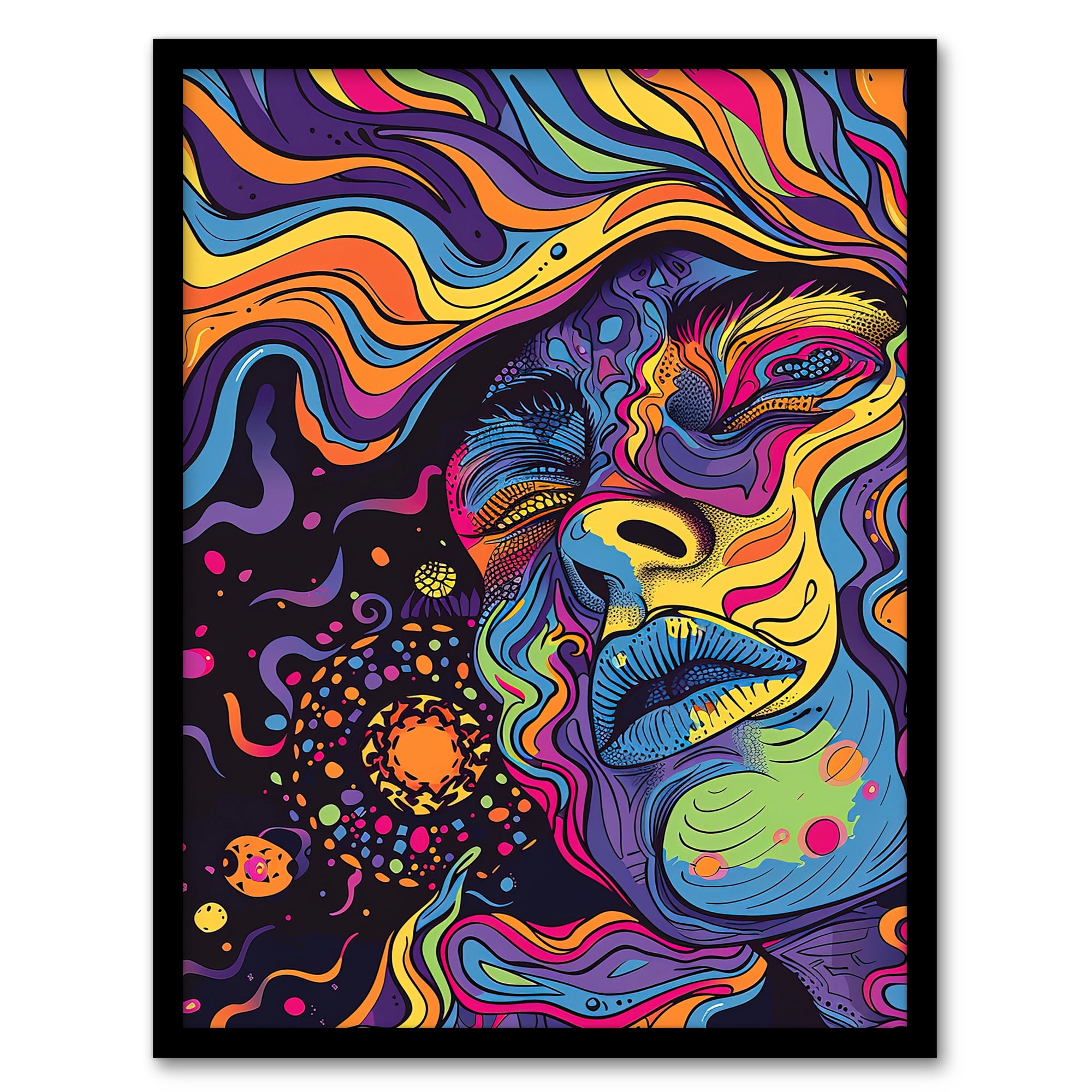 Artery8 Cosmic Trance Meditation Psychedelic Portrait Living Room Art ...