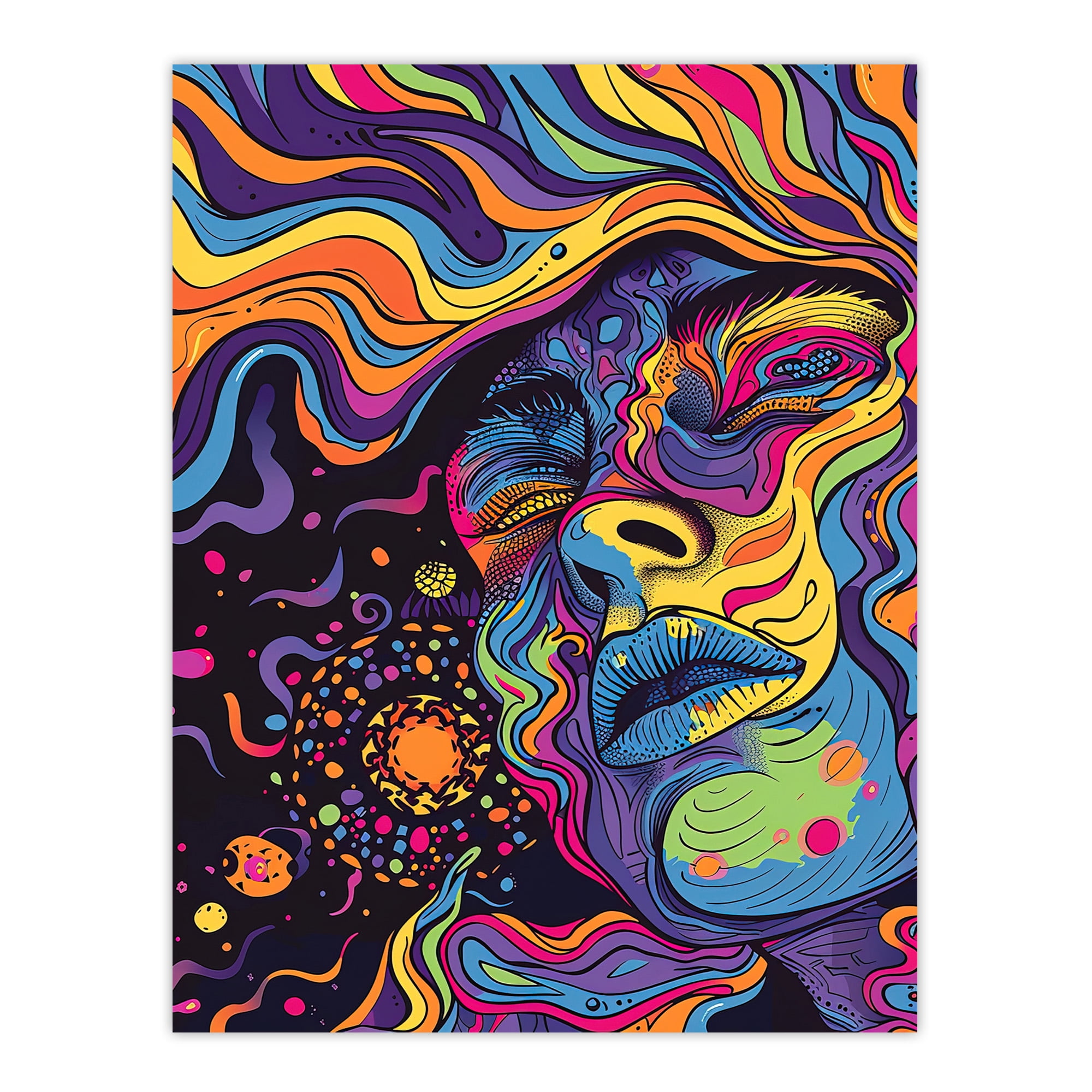 Artery8 Cosmic Trance Meditation Psychedelic Portrait Living Room ...