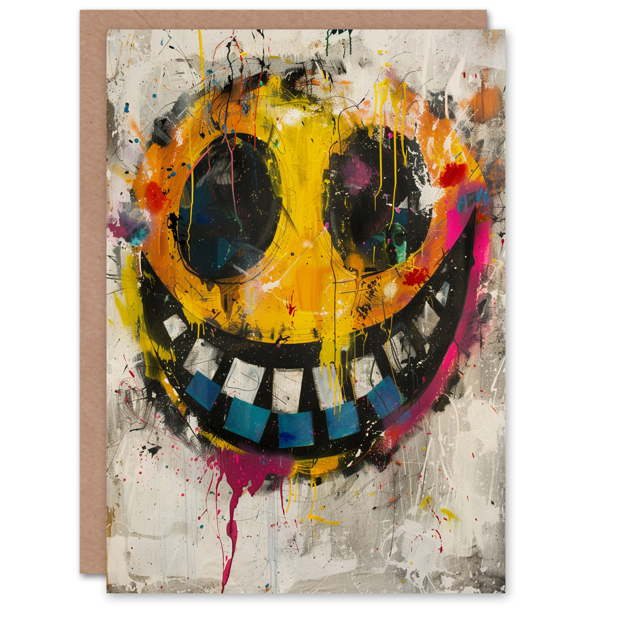 Artery8 Creepy Smiley Face Teeth Graffiti Street Art Blank For Him Or ...
