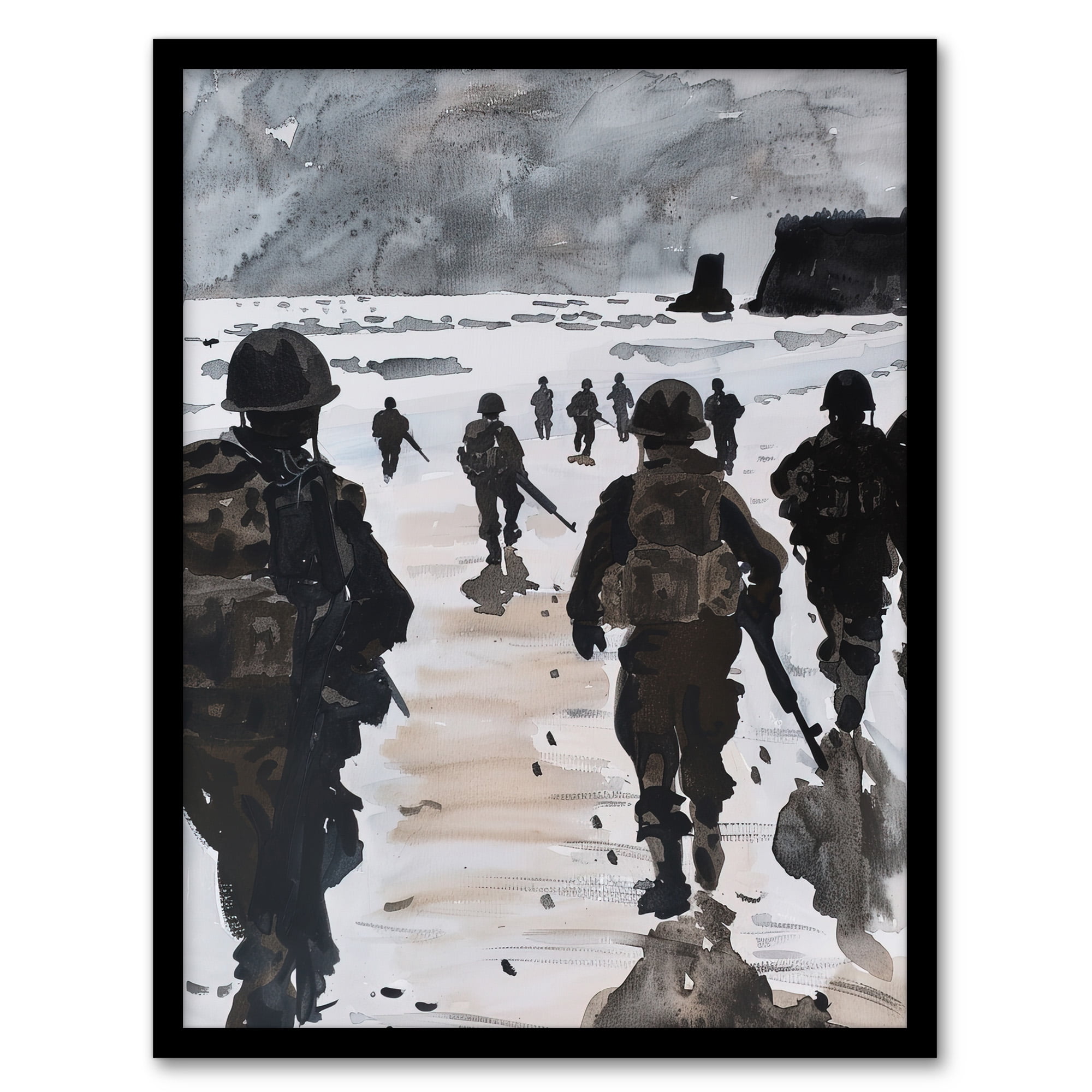 Artery8 D Day Landing Normandy Beach WWII War Soldiers Man Cave Artwork ...