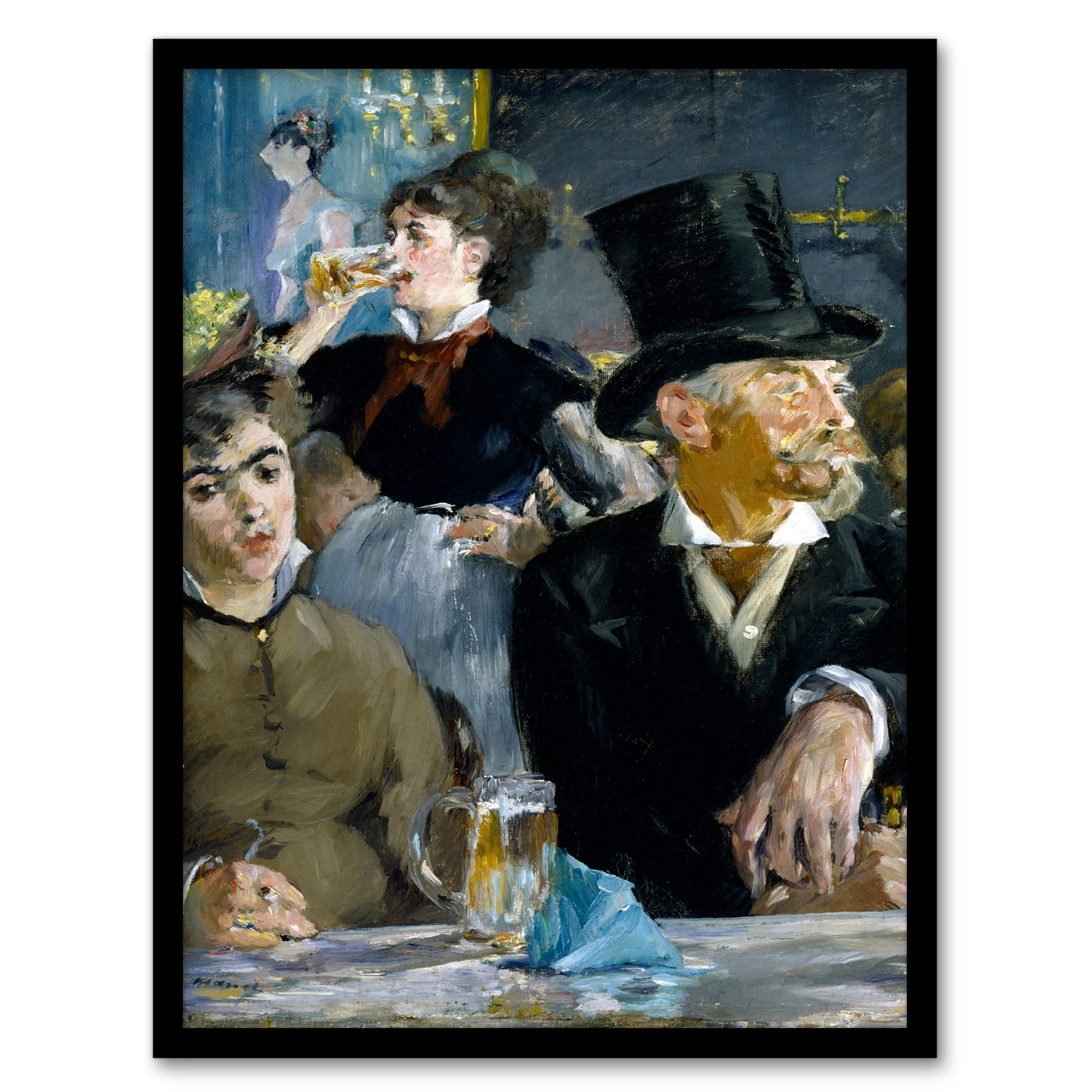 Artery8 Edouard Manet At the Cafe Paris Nightlife Scene Framed Wall Art ...