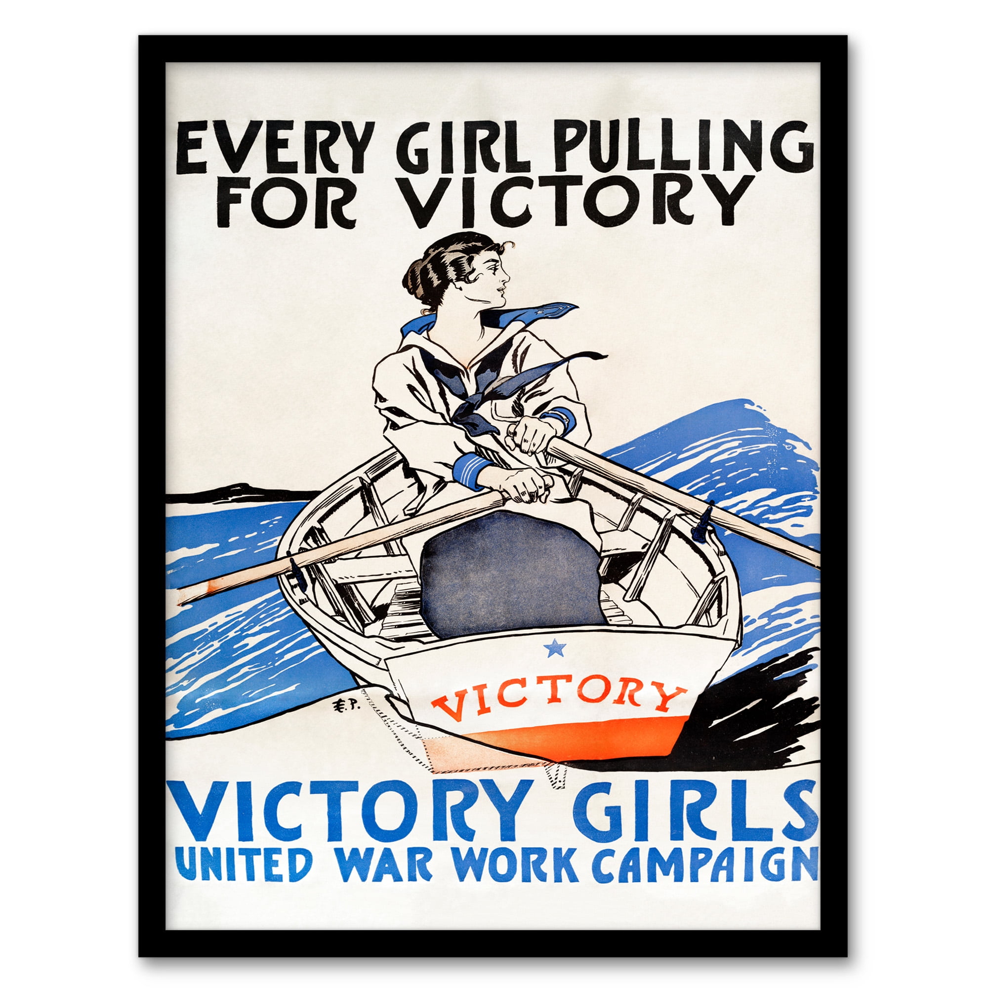 Artery8 Edward Penfield Every Girl Pulling for Victory Framed Wall Art ...