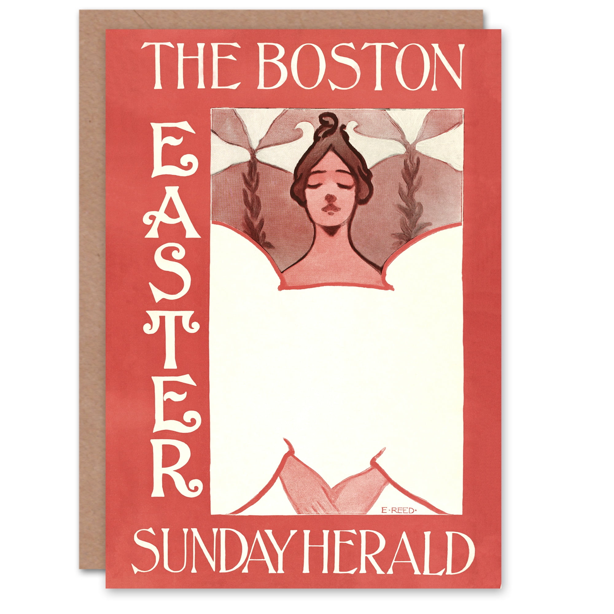Artery8 Ethel Reed Art Card Herald Easter Cover Art Nouveau - Walmart.com