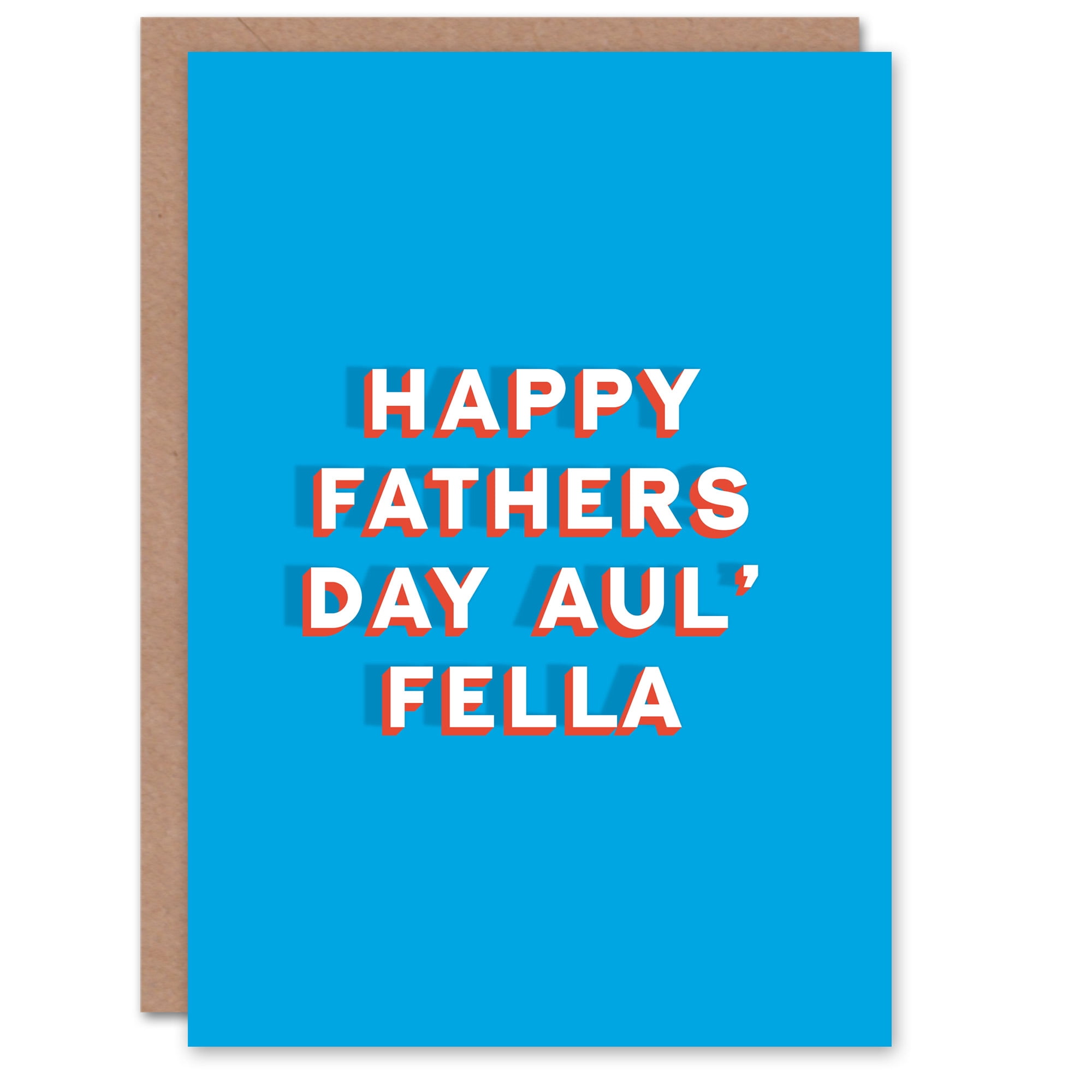 Artery8 Father's Day Card Aul Fella Bold Blue Irish Slang For Him Dad ...