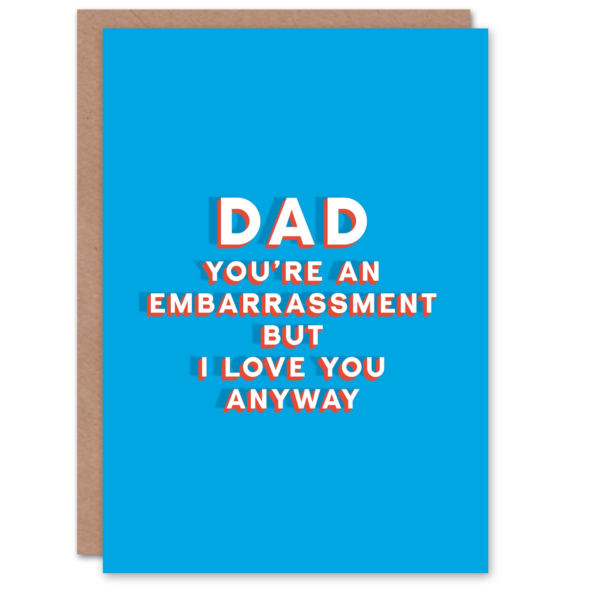 Artery8 Father's Day Card Embarrassment But Love You Fun Funny Cheeky ...