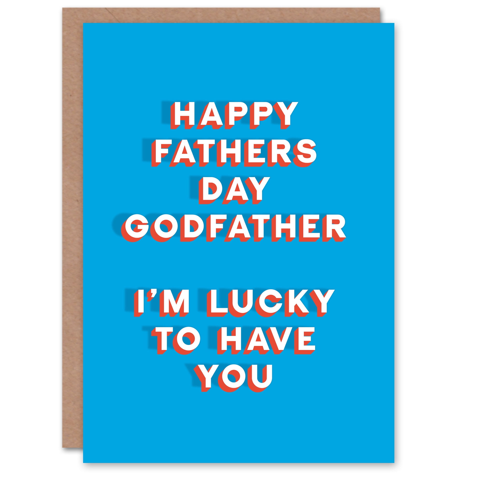 Artery8 Father's Day Card Lucky To Have You Godfather Sincere Loving ...
