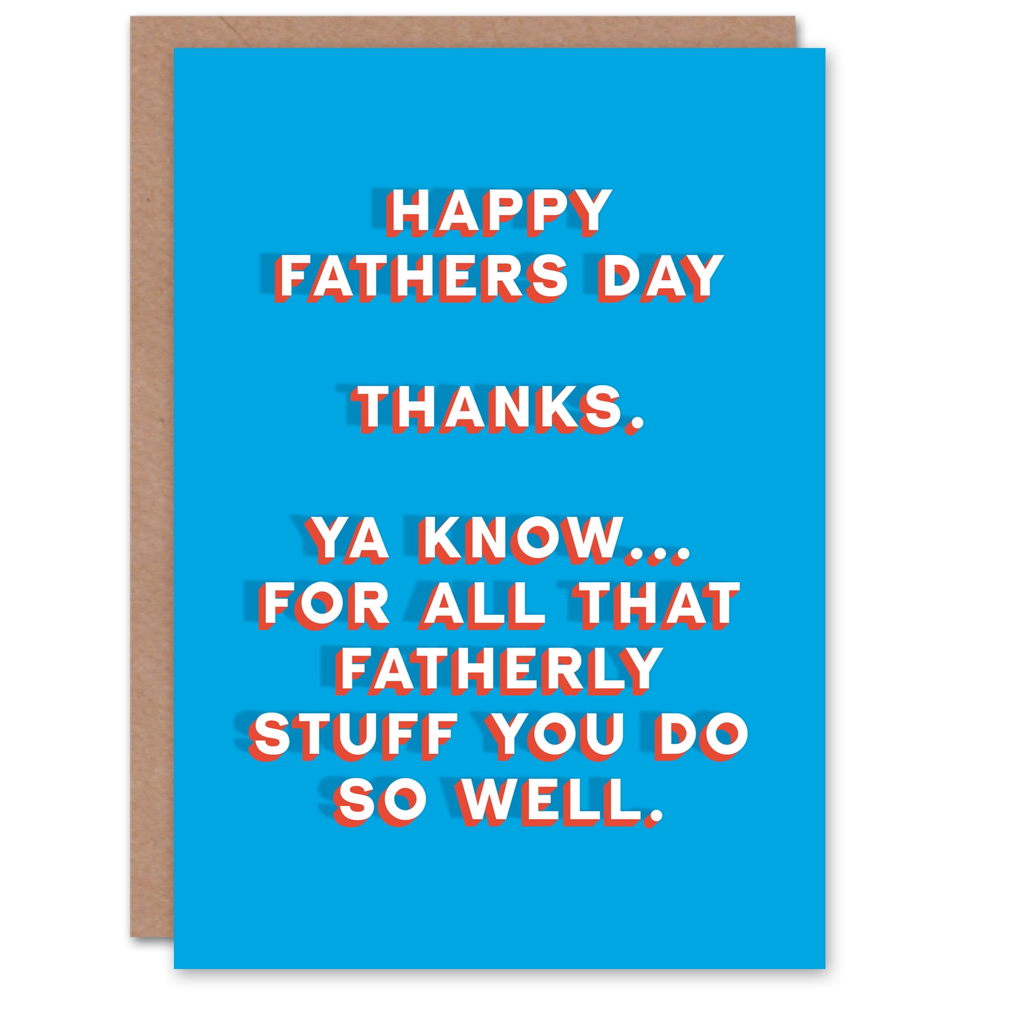 Artery8 Father's Day Card Thanks For All The Fatherly Stuff Fun Funny ...