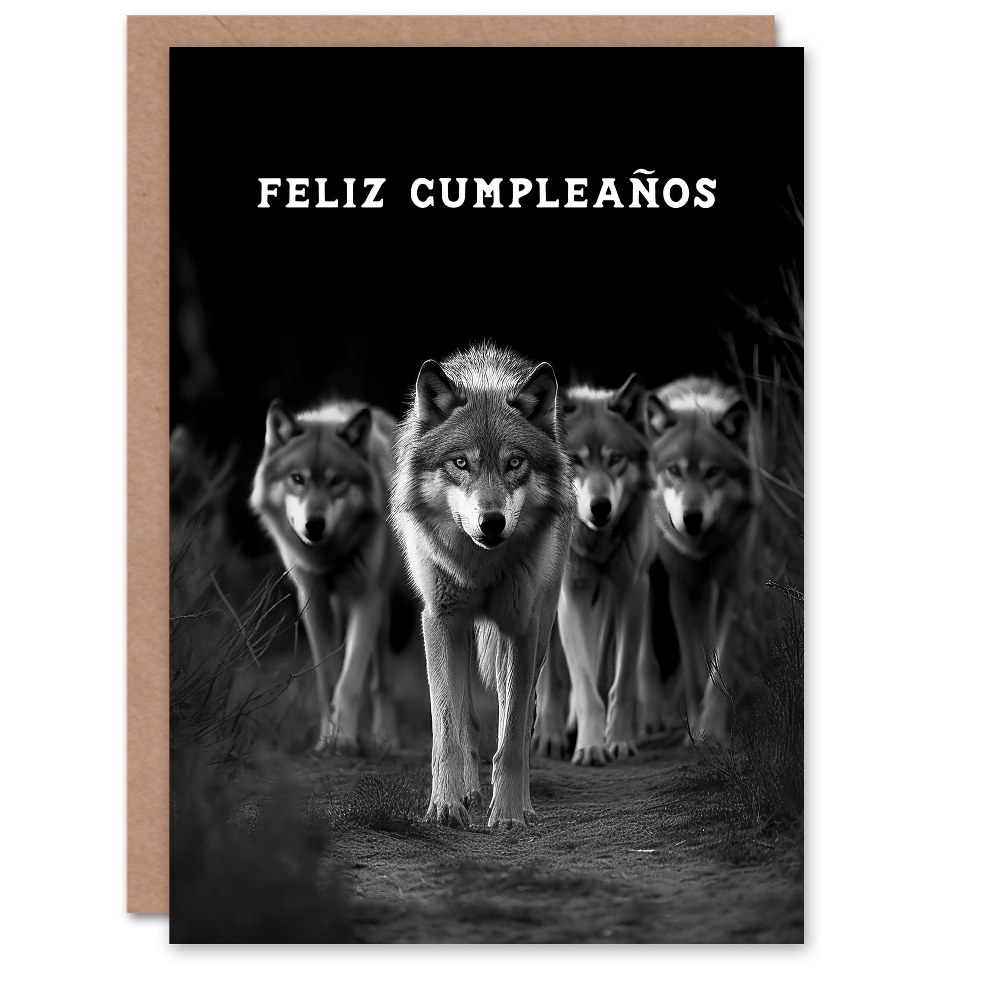 Artery8 Feliz Cumpleaños Manada de Lobos Animal Fotografía Tarjeta de ...