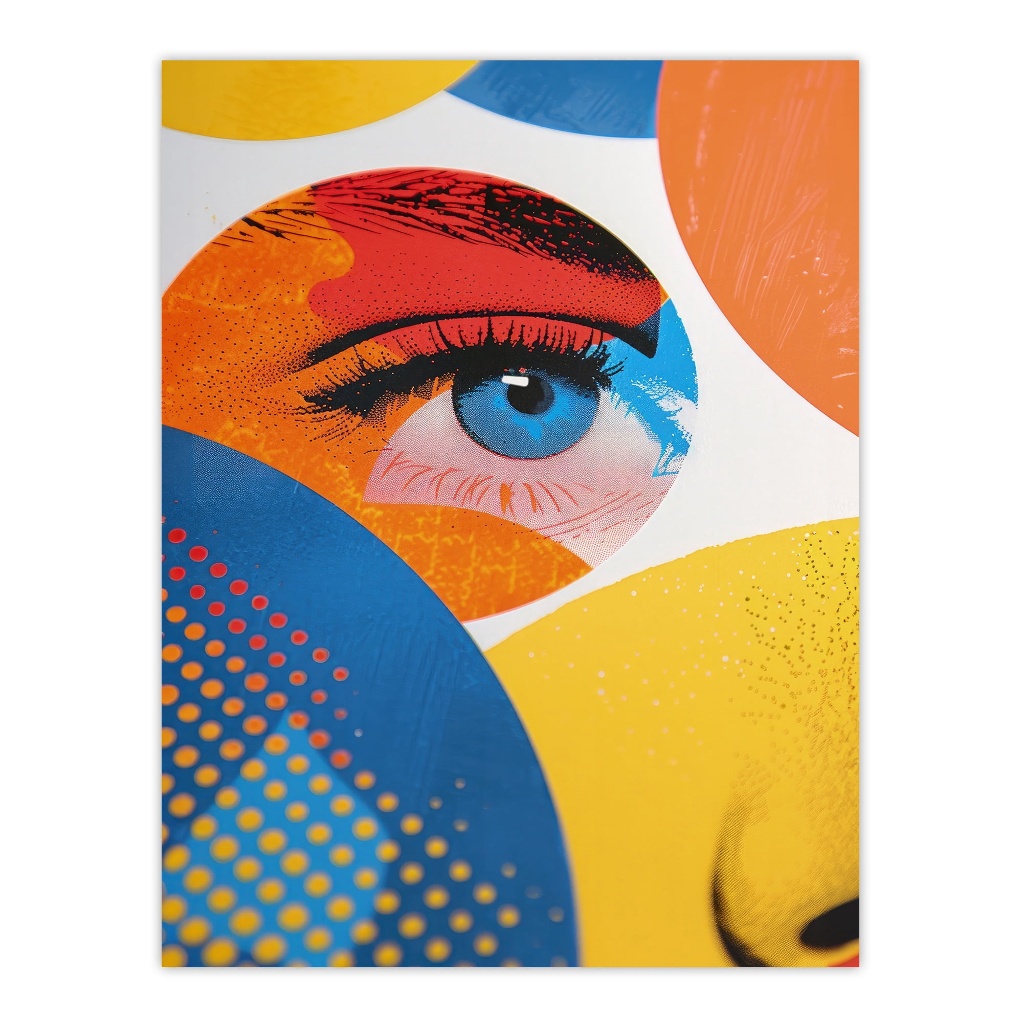 Artery8 Female Eye Pop Art Polka Colourful Circle Design For Living ...