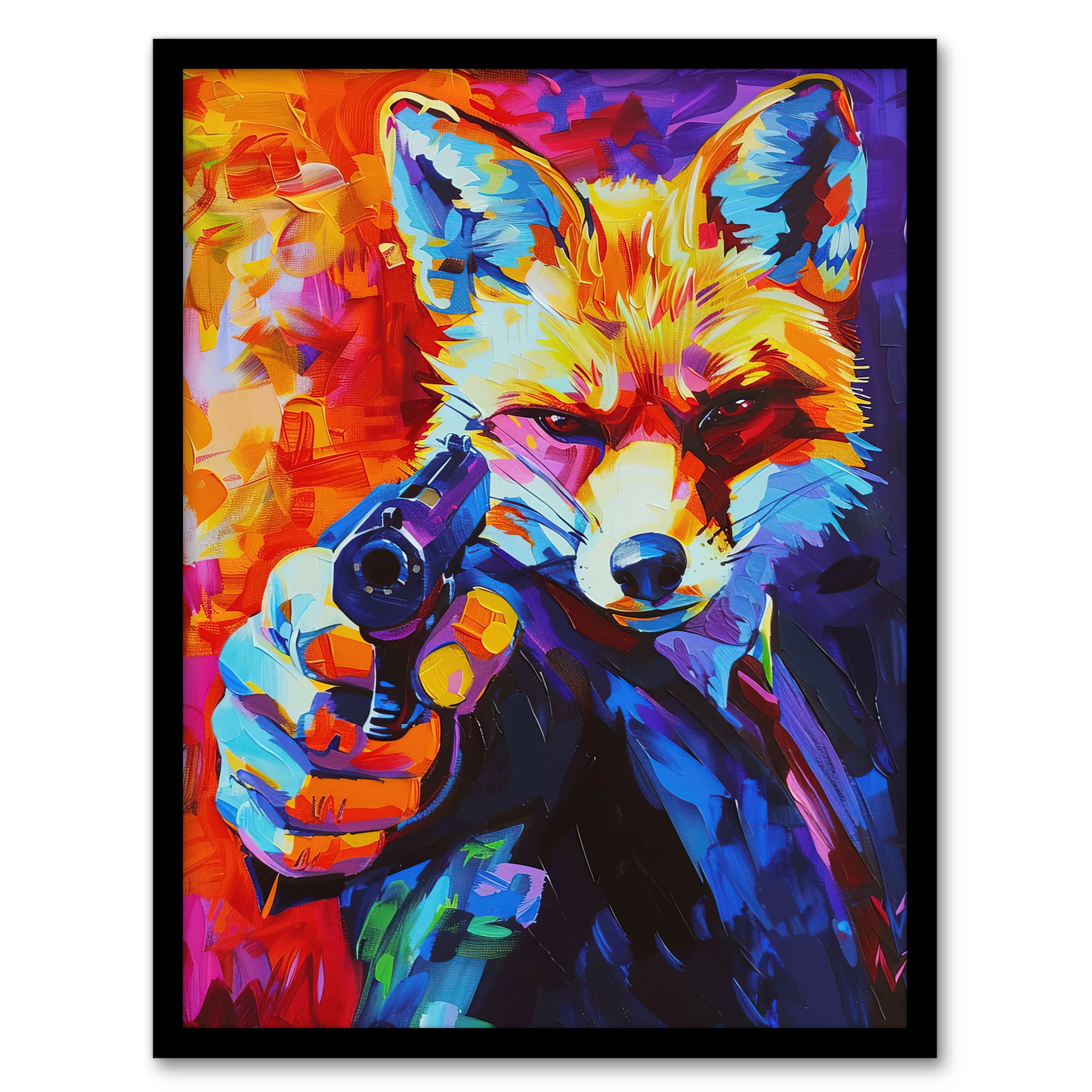 Artery8 Fox Secret Agent Vibrant Conceptual Art Portrait Man Cave ...