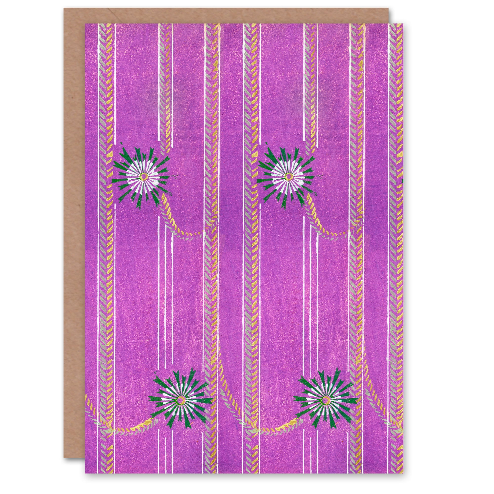 Artery8 Furuya Korin Japanese Art Card Purple Floral Vintage Pattern ...