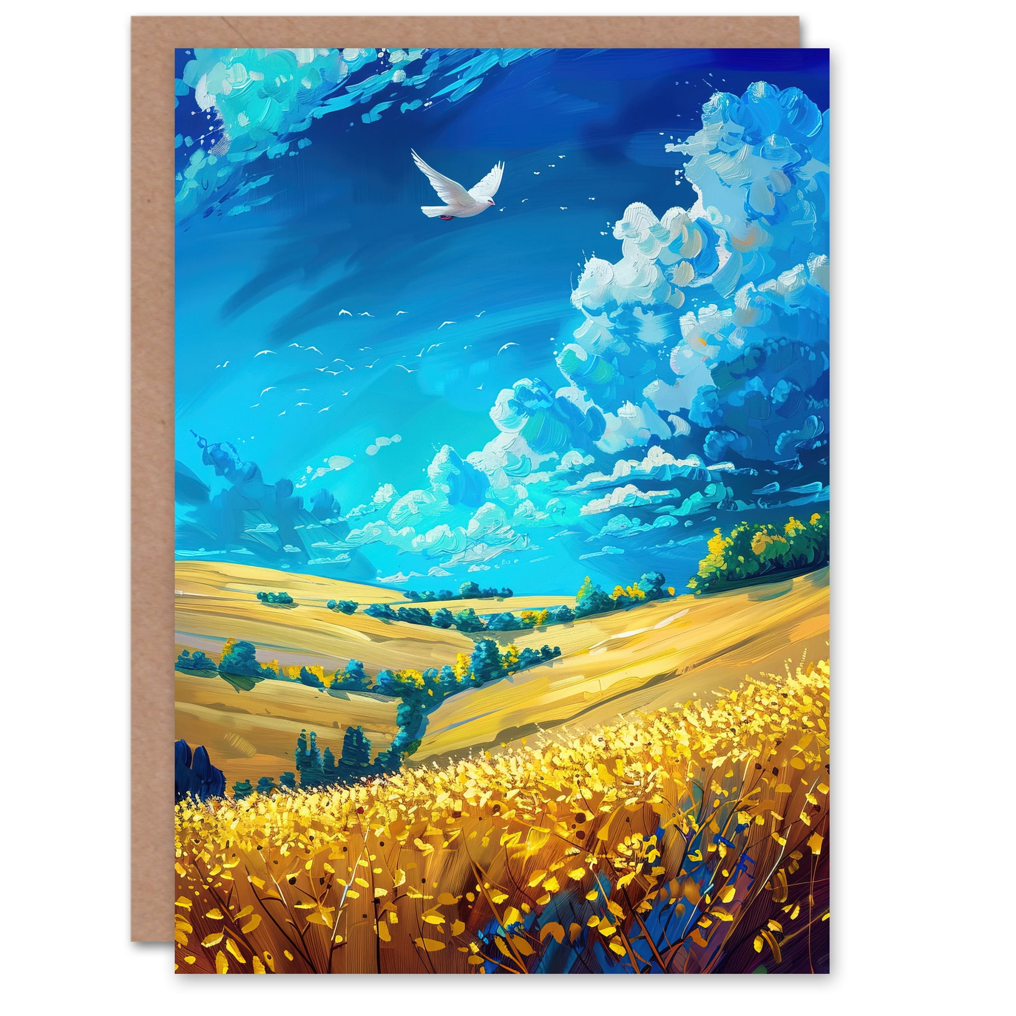 Artery8 Golden Yellow Wheat Fields Countryside Landscape Greeting ...