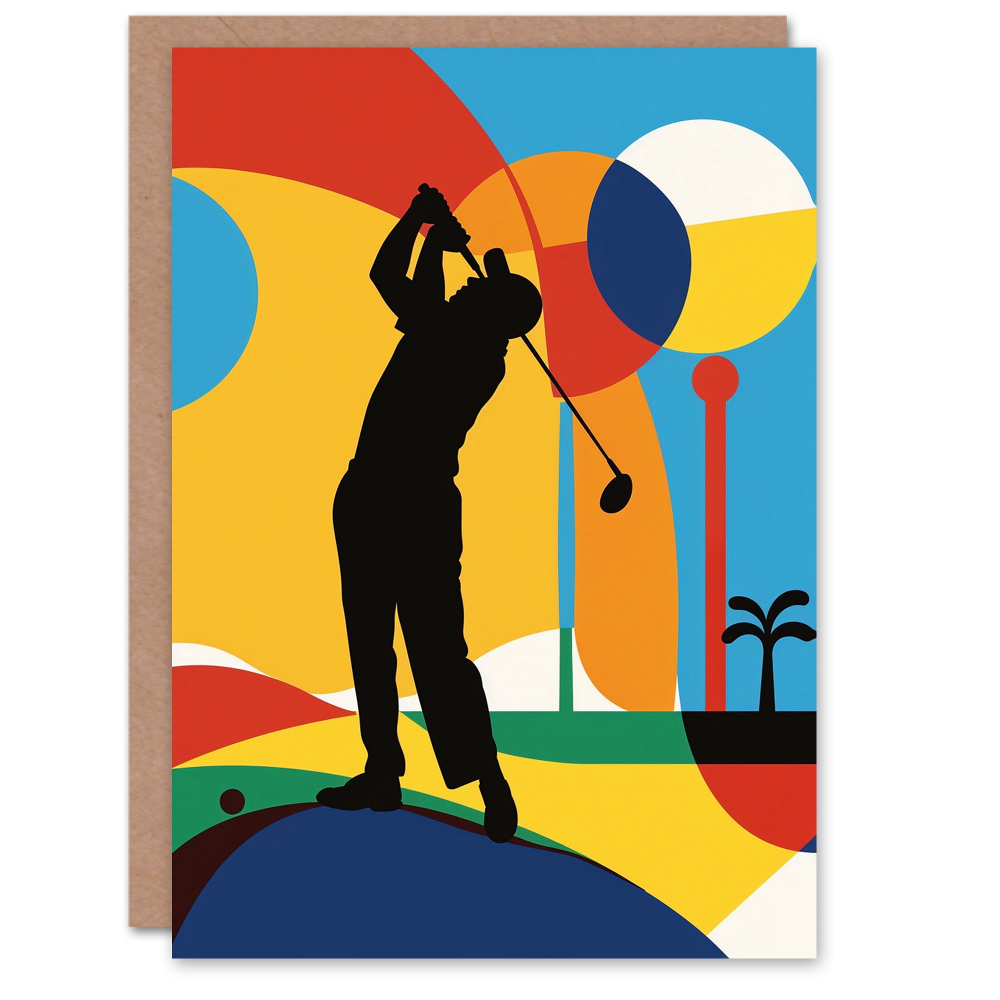 Artery8 Golf Sport Golfer Colourful Abstract Pop Art For Him Man ...