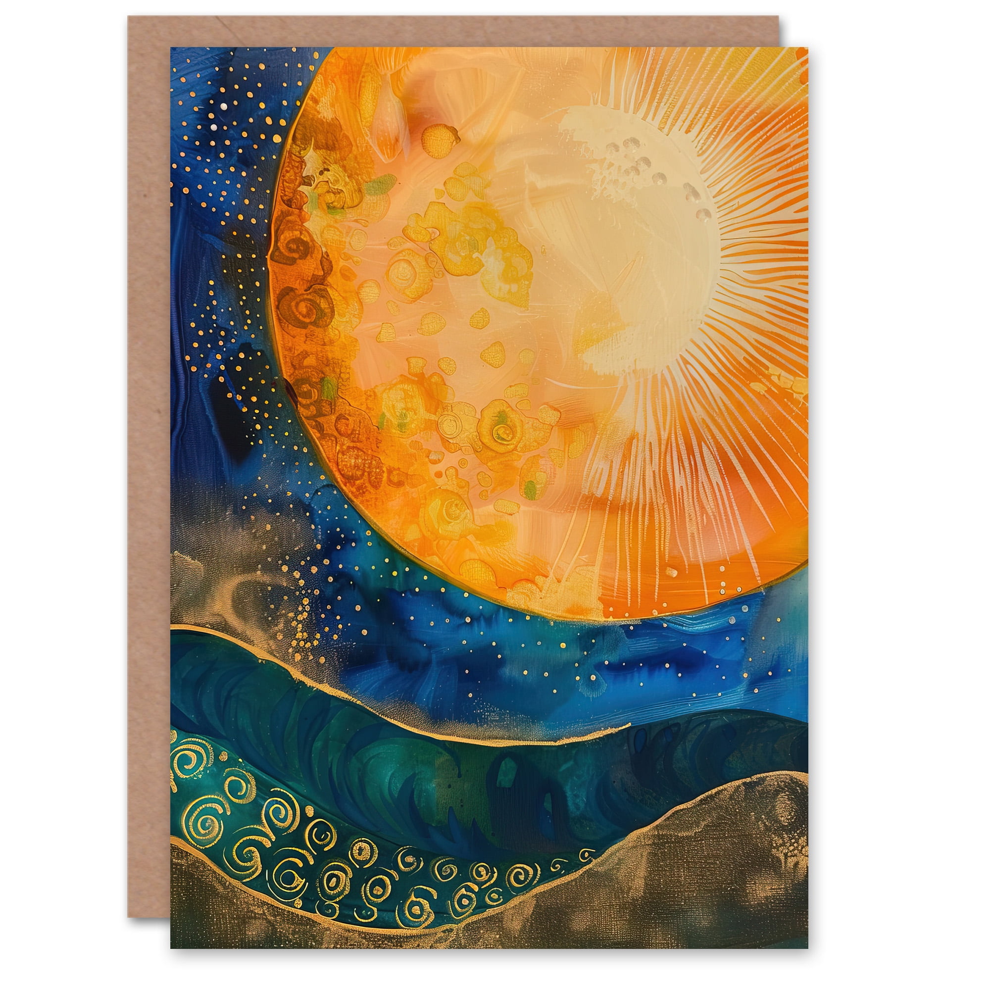 Artery8 Greeting Card Abstract Sunrise Modern Tarot Style Painting ...