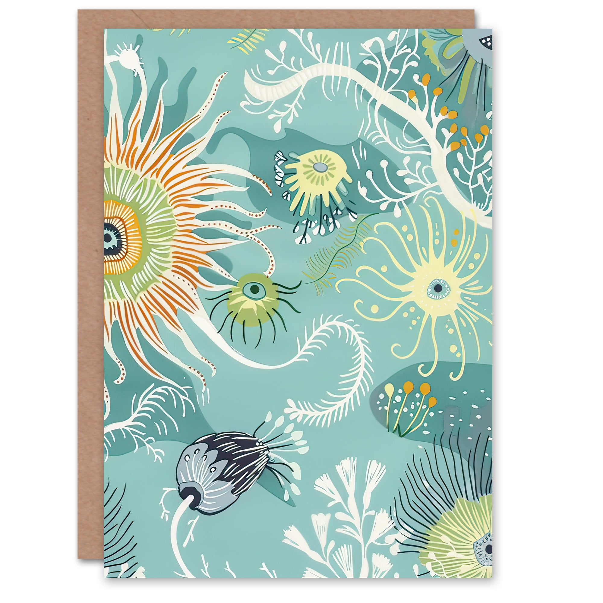 Artery8 Greeting Card Abstract Under the Sea Drawing Sealife Ocean ...