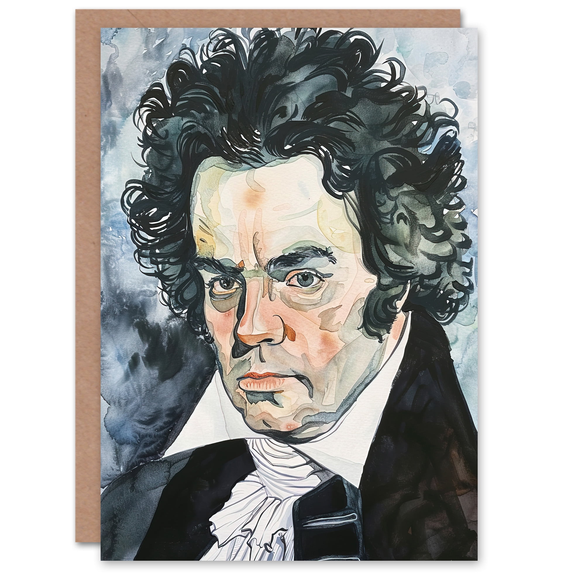 Artery8 Greeting Card Beethoven Classical Music Composer Portrait Blank ...