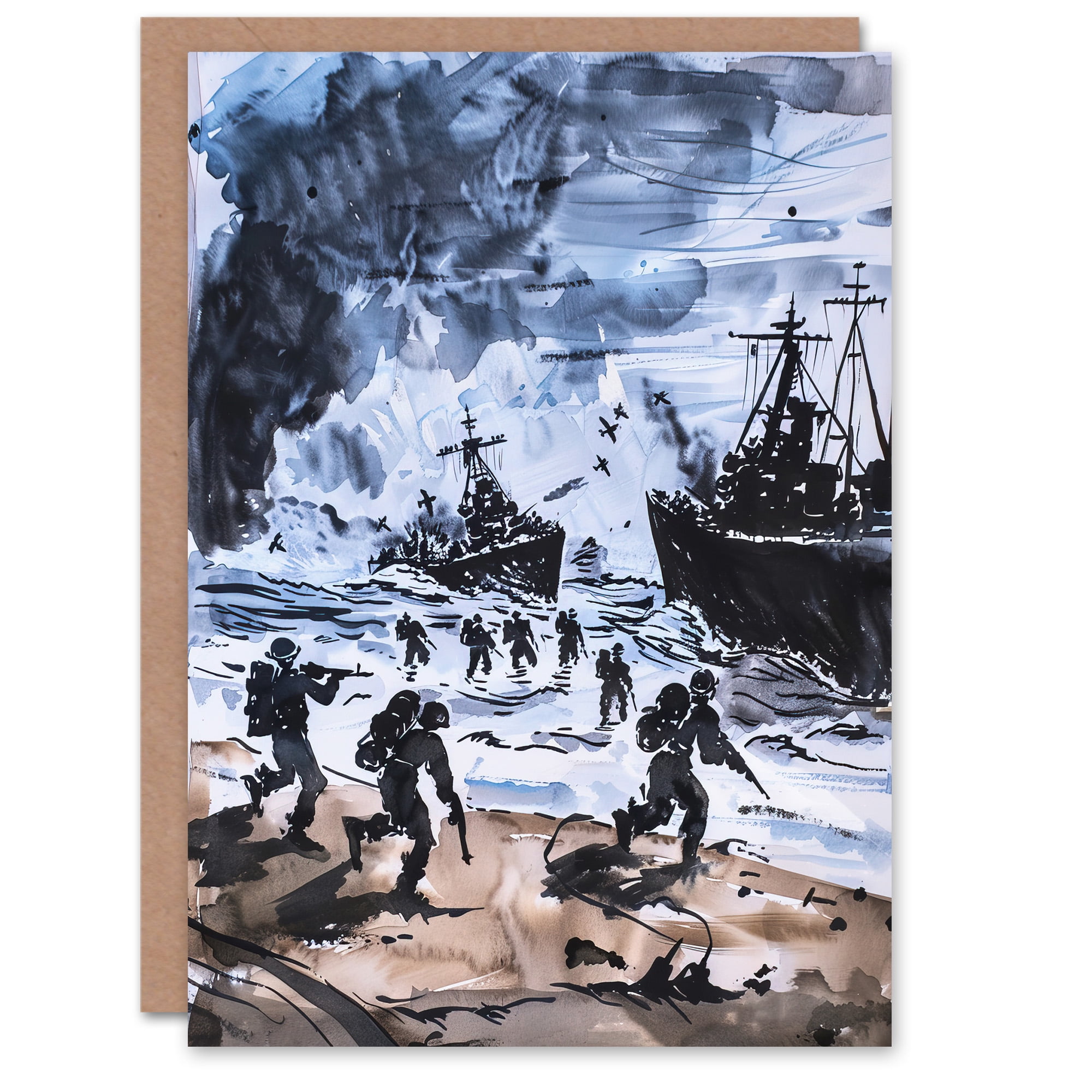 Artery8 Greeting Card D Day Normandy Landing 1944 WWII Watercolour For ...