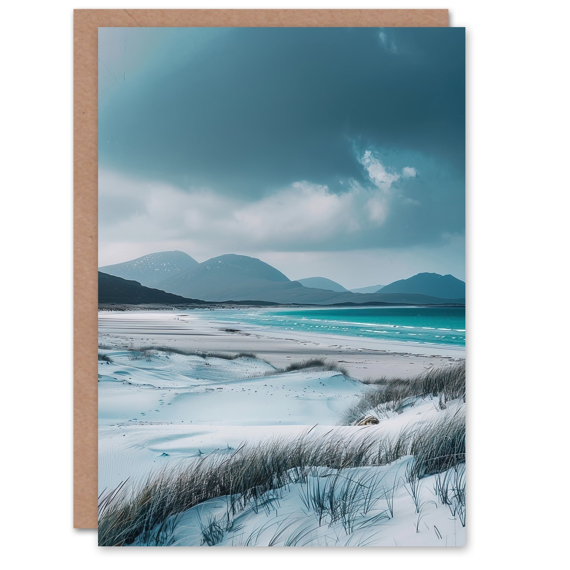 Artery8 Greeting Card Isle Harris Scotland White Sand Luskentyre Beach ...