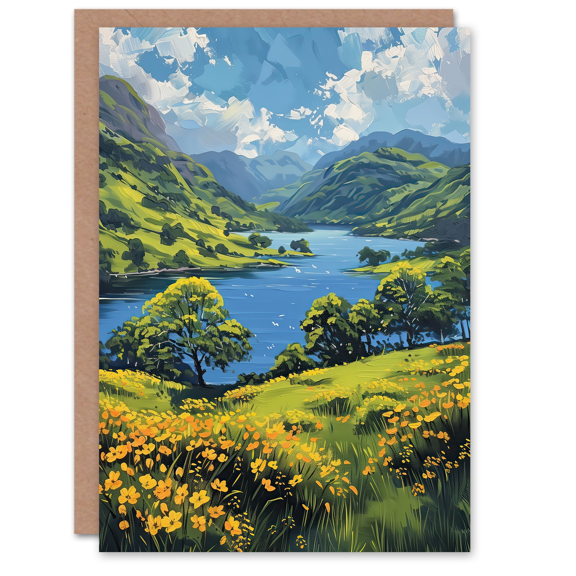 Artery8 Greeting Card Lake District Landscape Painting Helvellyn View ...