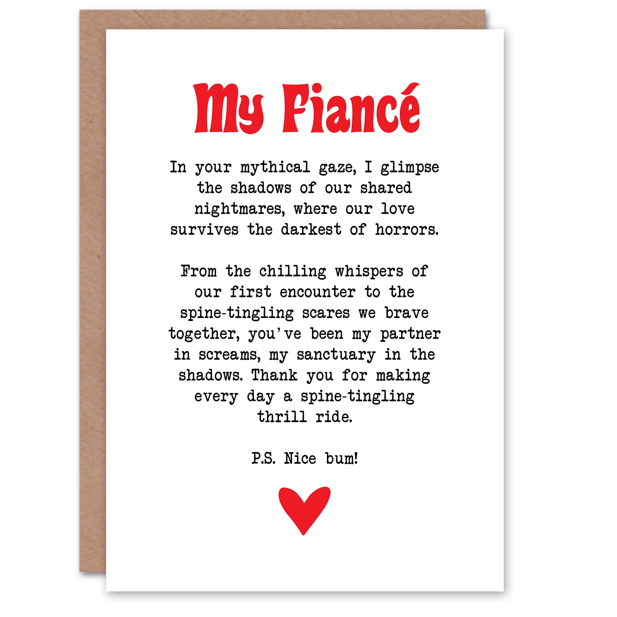 Artery8 Greeting Card Love Poem Horror Fan Fiancé Romantic Poetry Fun ...