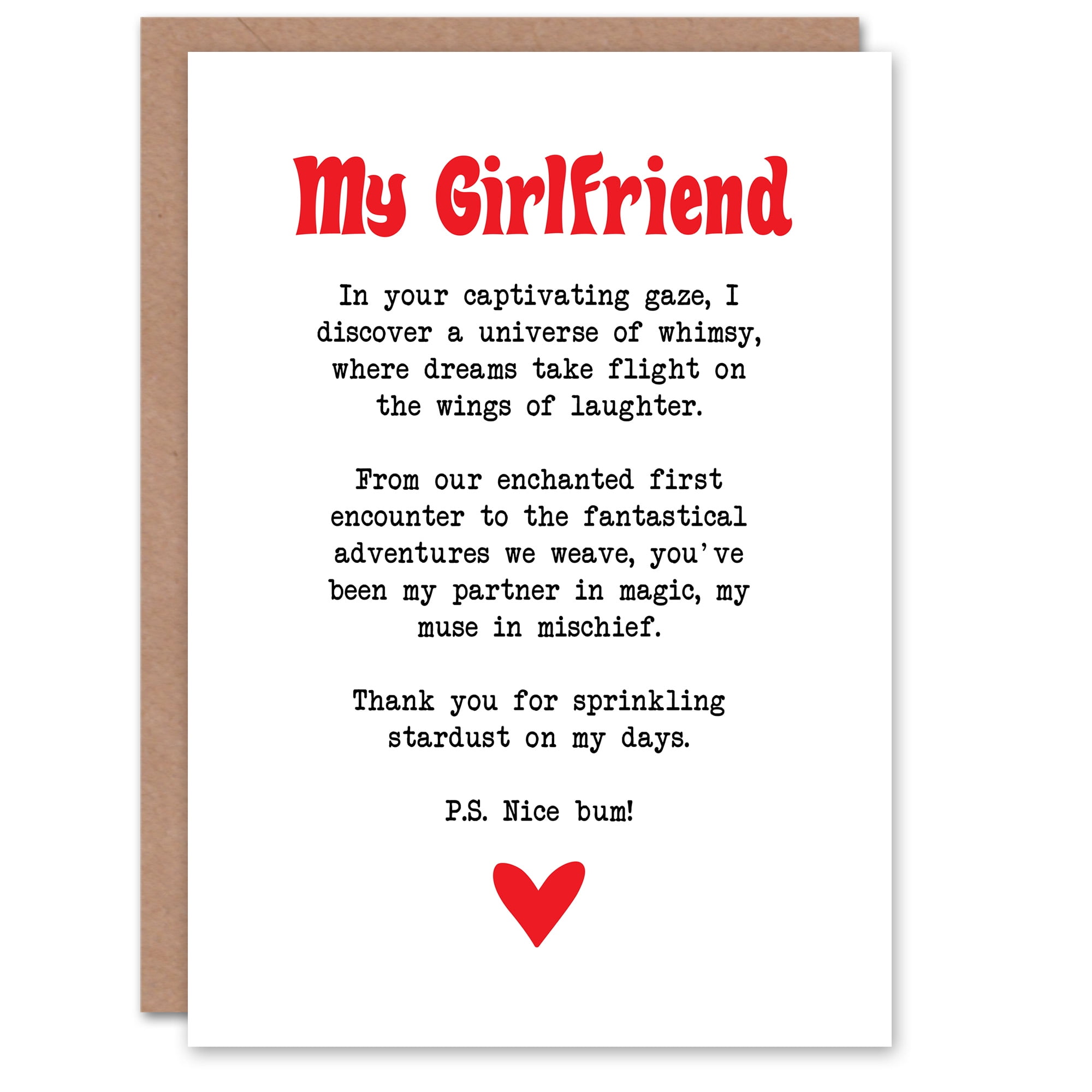 Artery8 Greeting Card Love Poem Whimsy Magic Girlfriend Romantic Poetry ...