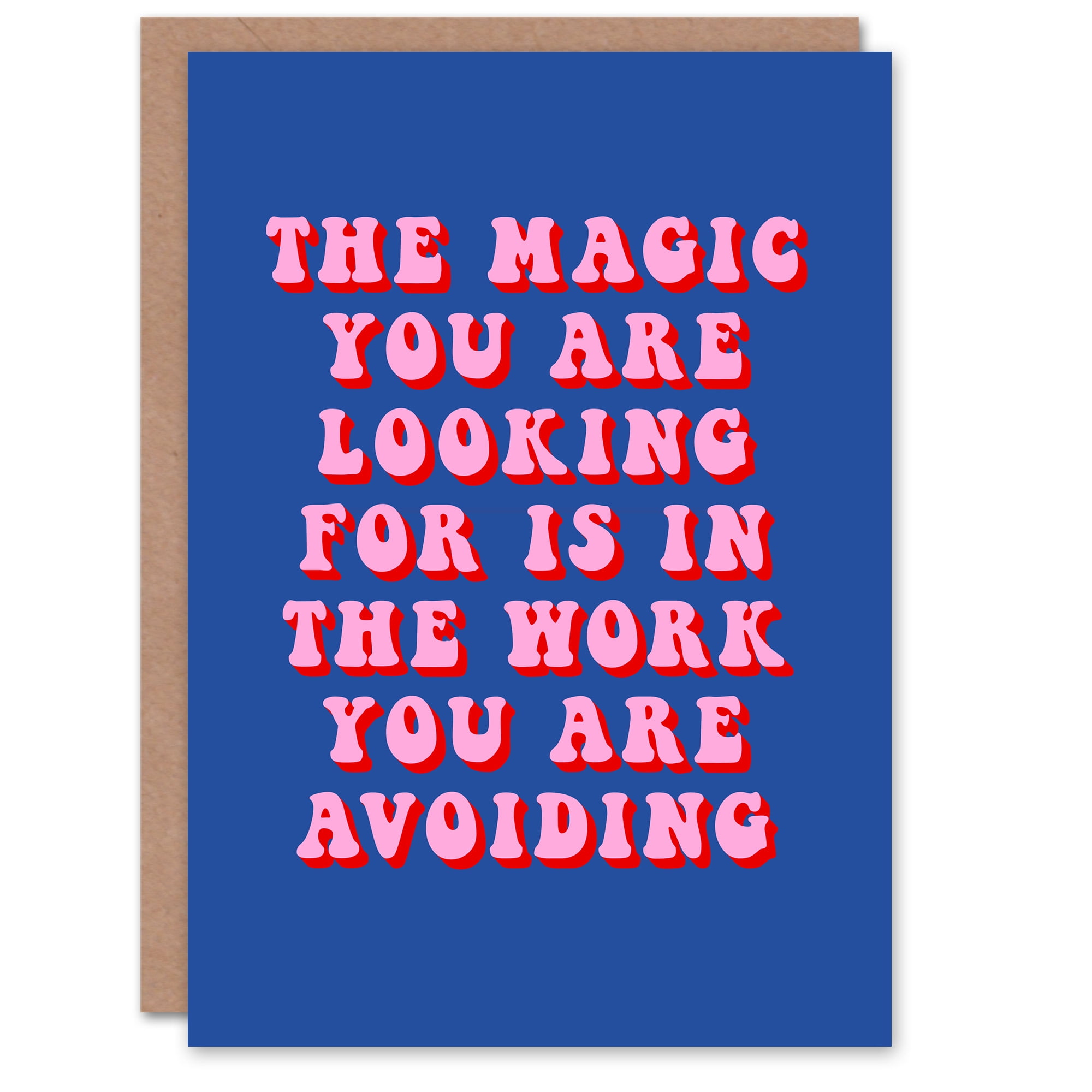 Artery8 Greeting Card Magic Work Avoiding Dipen Parmar Pink Blue Quote ...