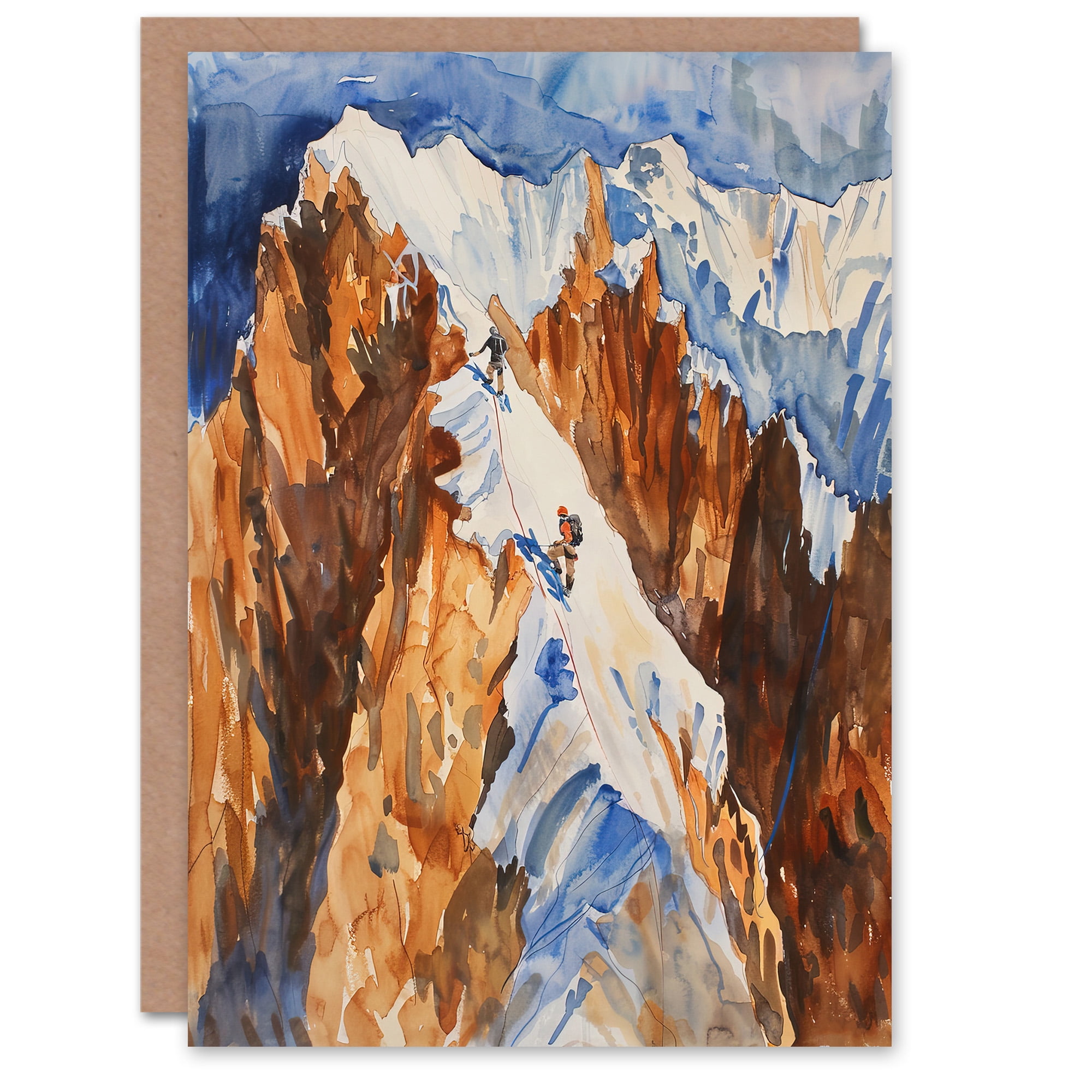 Artery8 Greeting Card Mountain Climbing Sport Summit Snow Climbers For ...