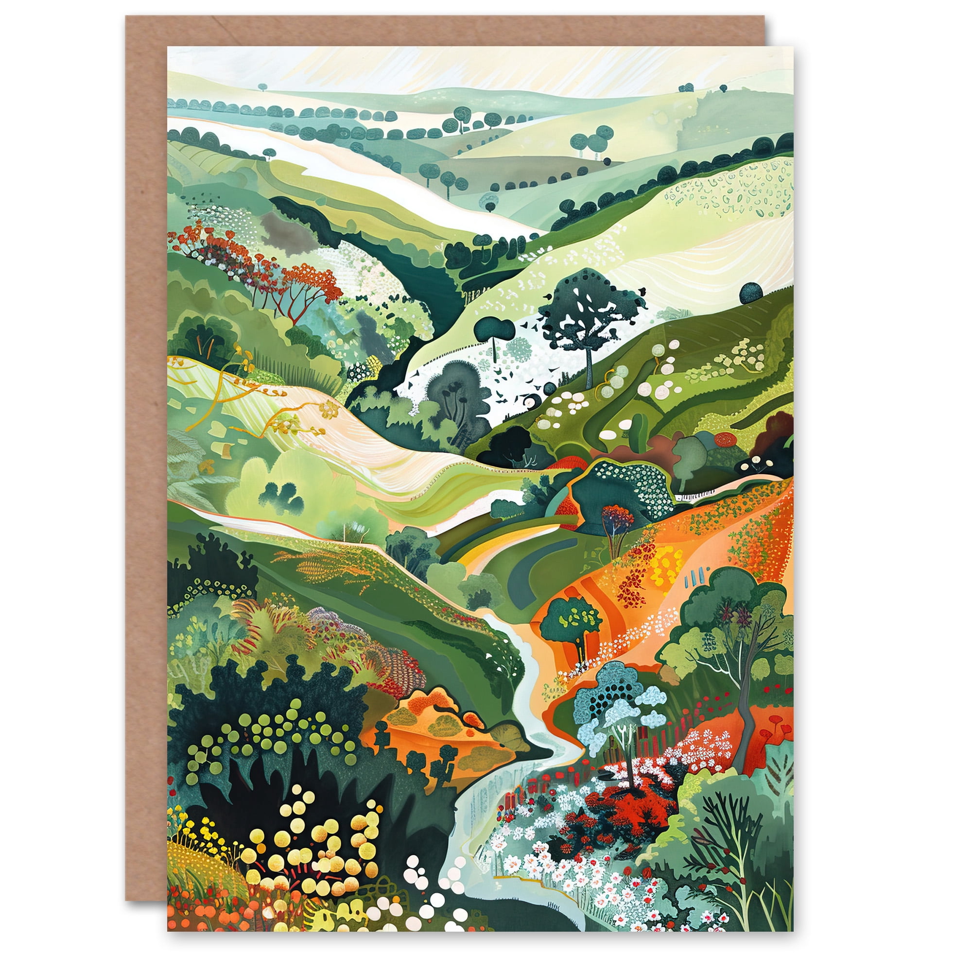 Artery8 Greeting Card Otley Chevin Forest Park Painting Trippy Summer ...