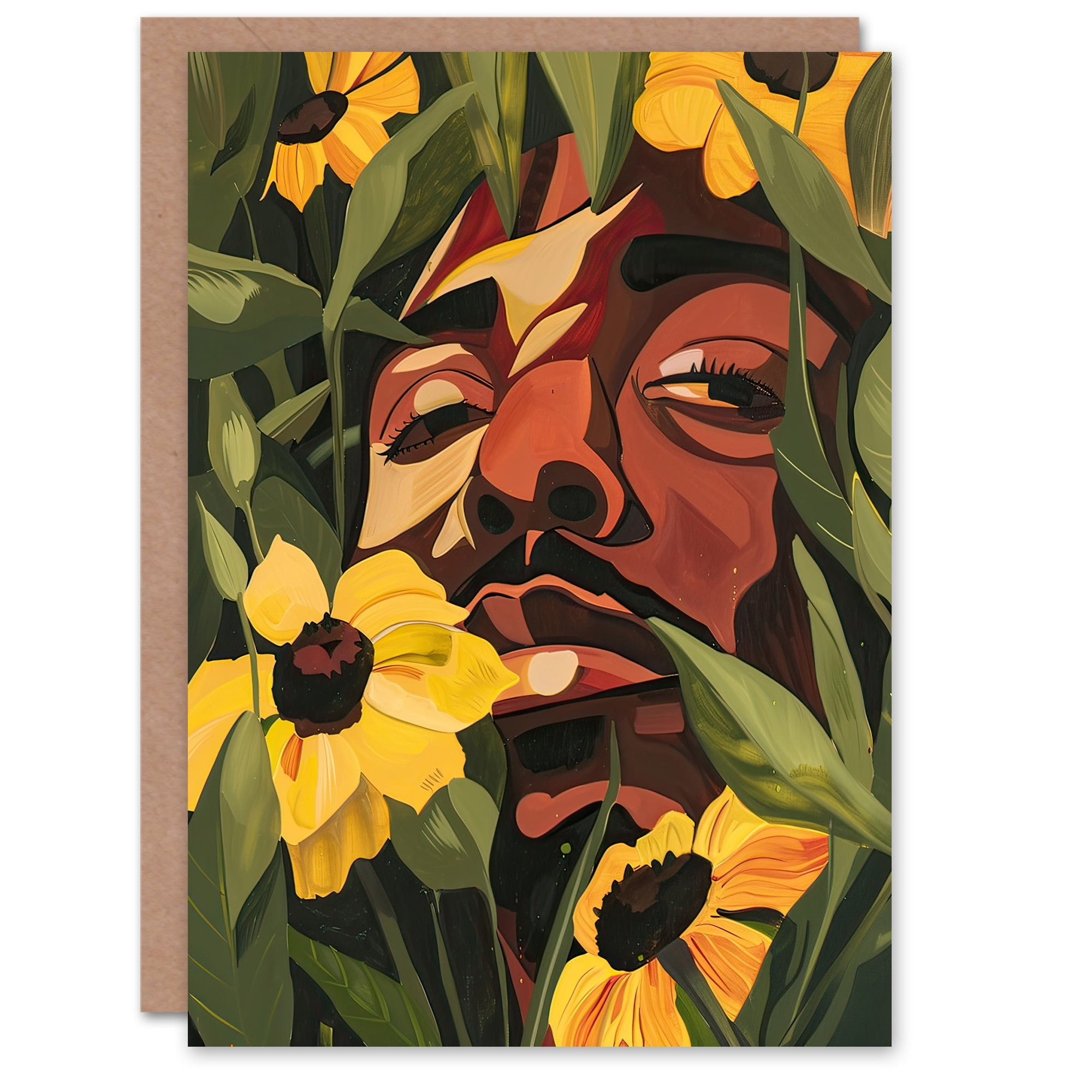 Artery8 Greeting Card Rapper Yellow Flowers Music Portrait Painting ...