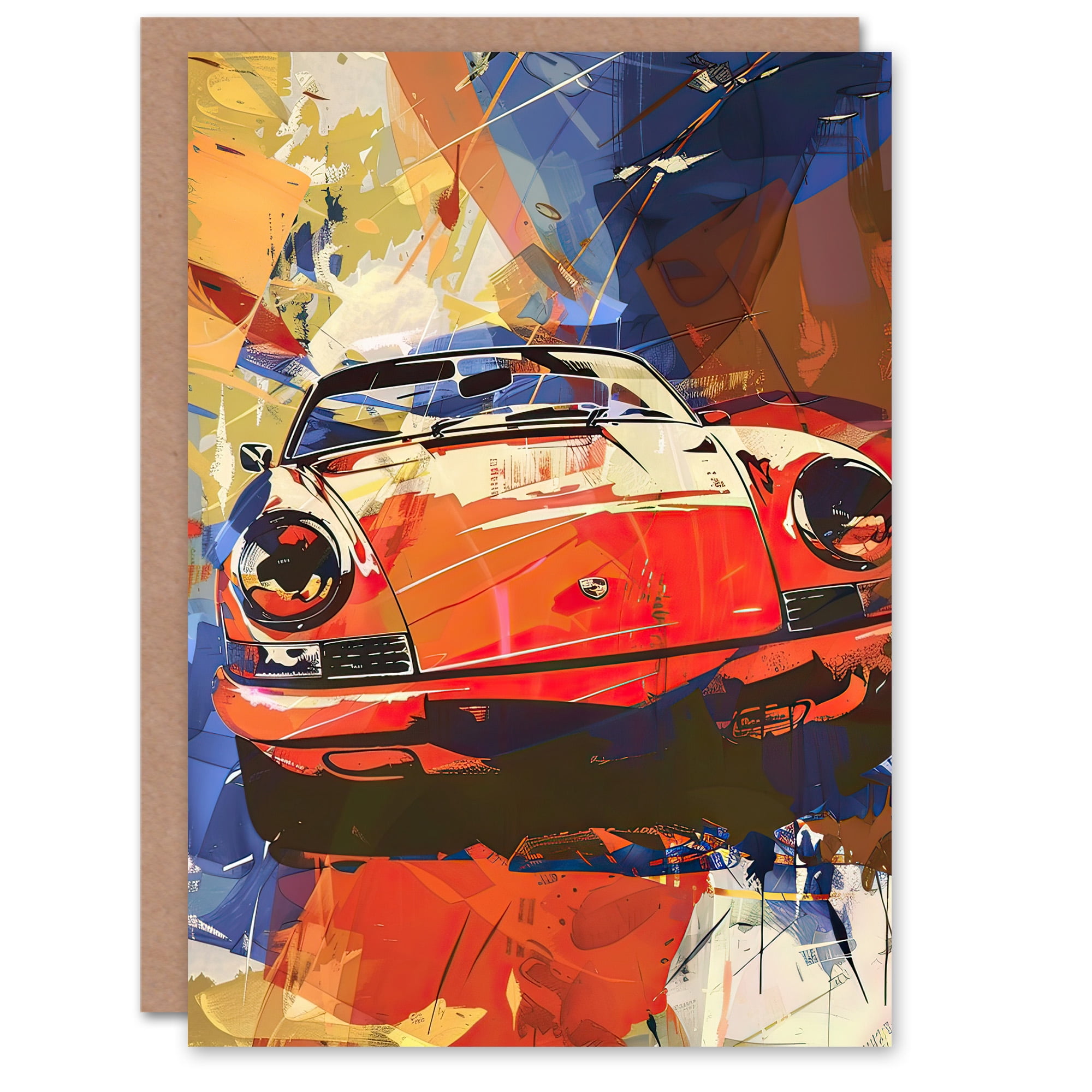 Artery8 Greeting Card Red Sports Car Design Racing Racecar Painting ...
