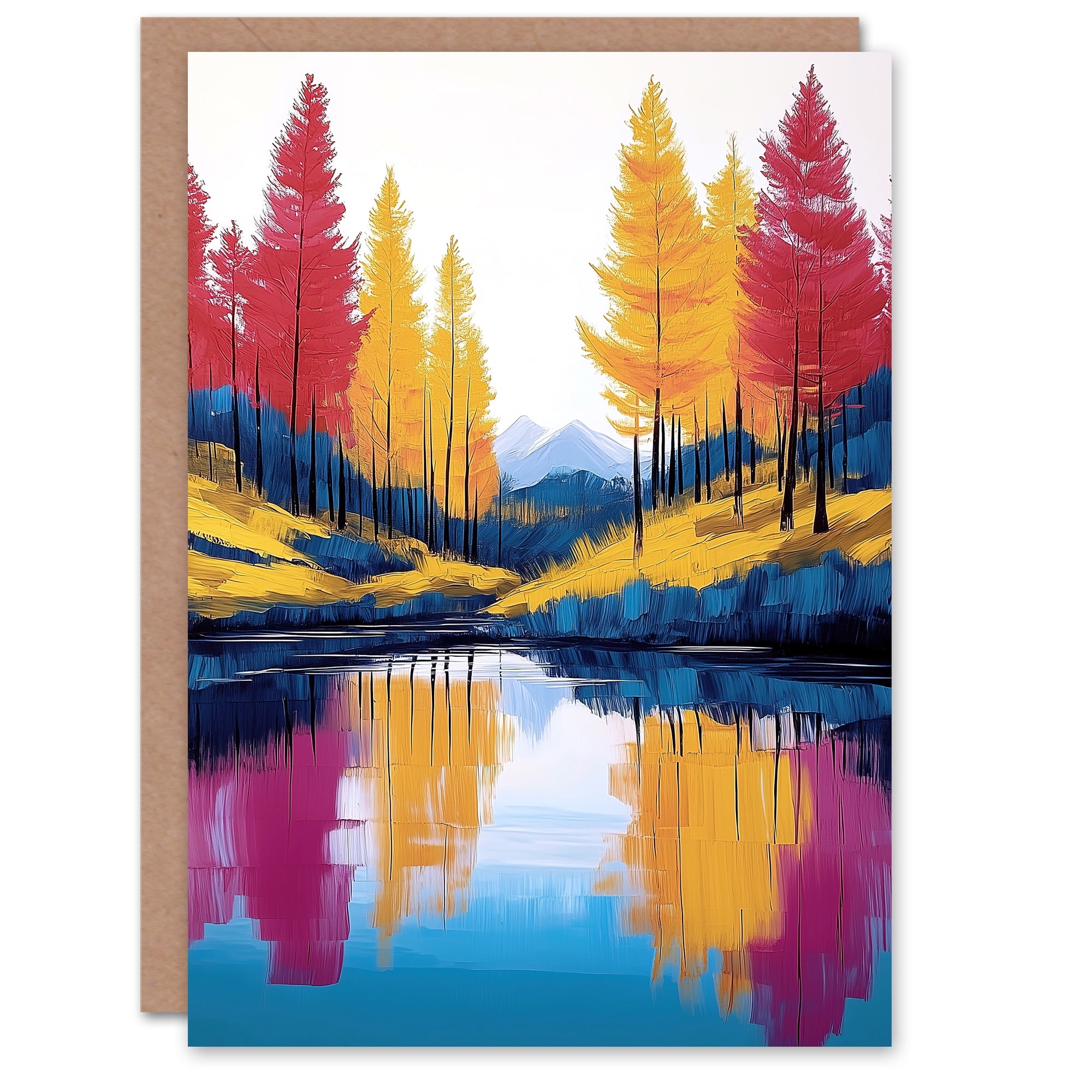 Artery8 Greeting Card Scottish Highlands Forest Lake Autumn Landscape ...