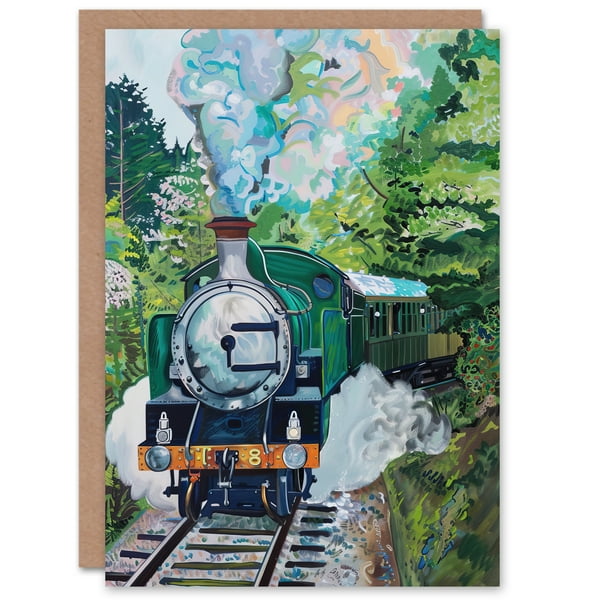 Artery8 Greeting Card Steam Engine Train Talyllyn Railway Snowdonia ...