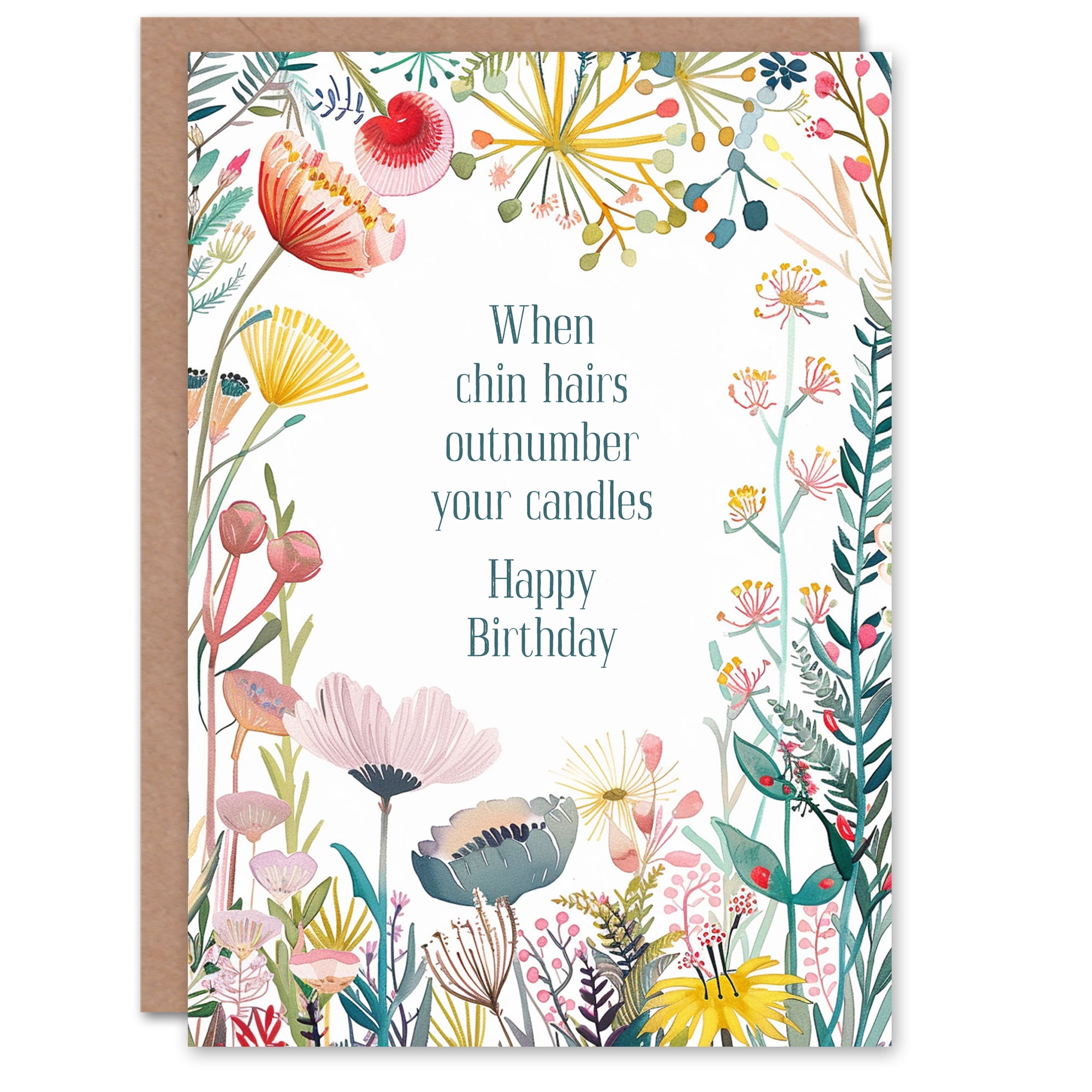 Artery8 Happy Flowers Chin Hairs Outnumber Candles For Her Woman Wife ...