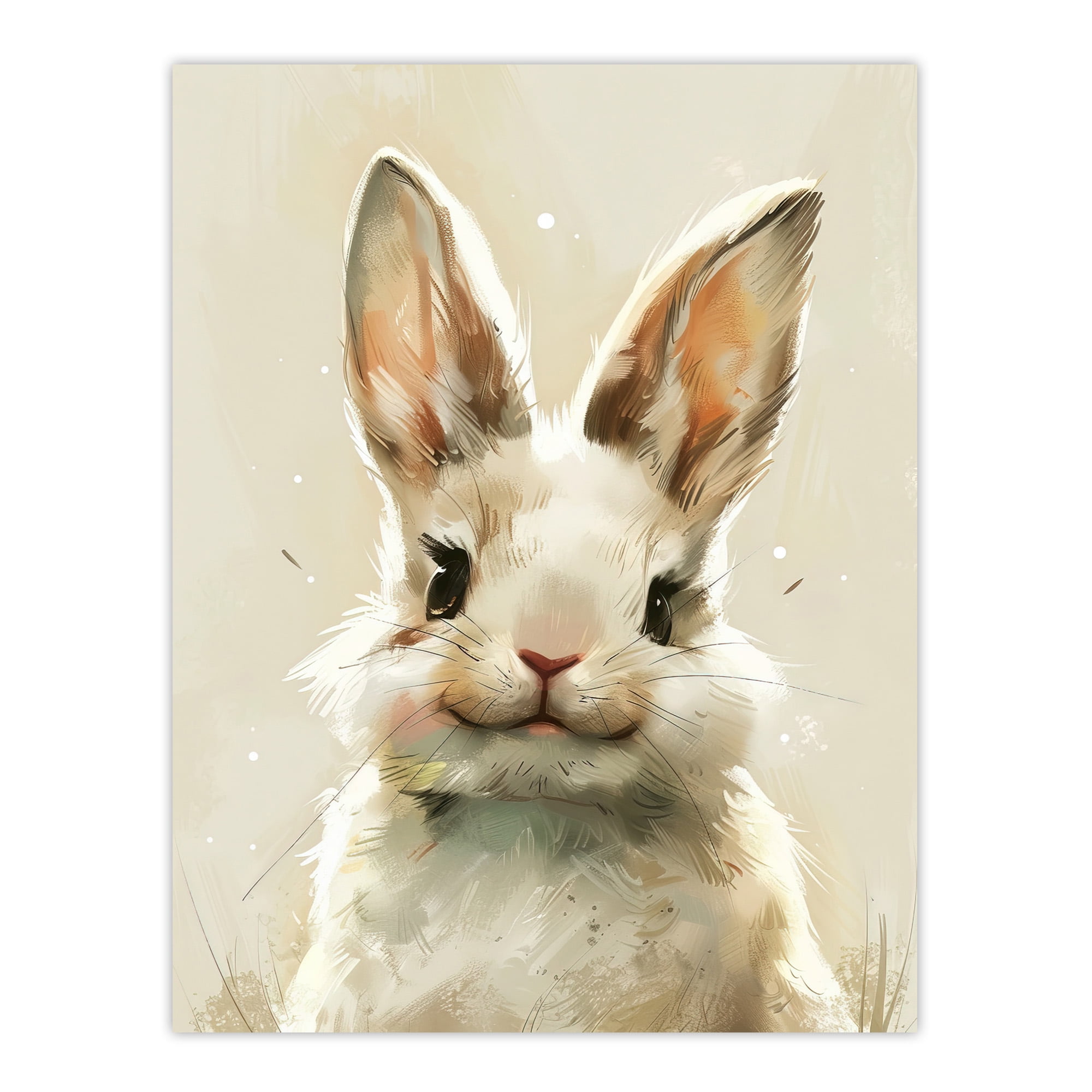 Artery8 Happy Smiling Bunny Rabbit Cute Animal Portrait Nursery Kids ...