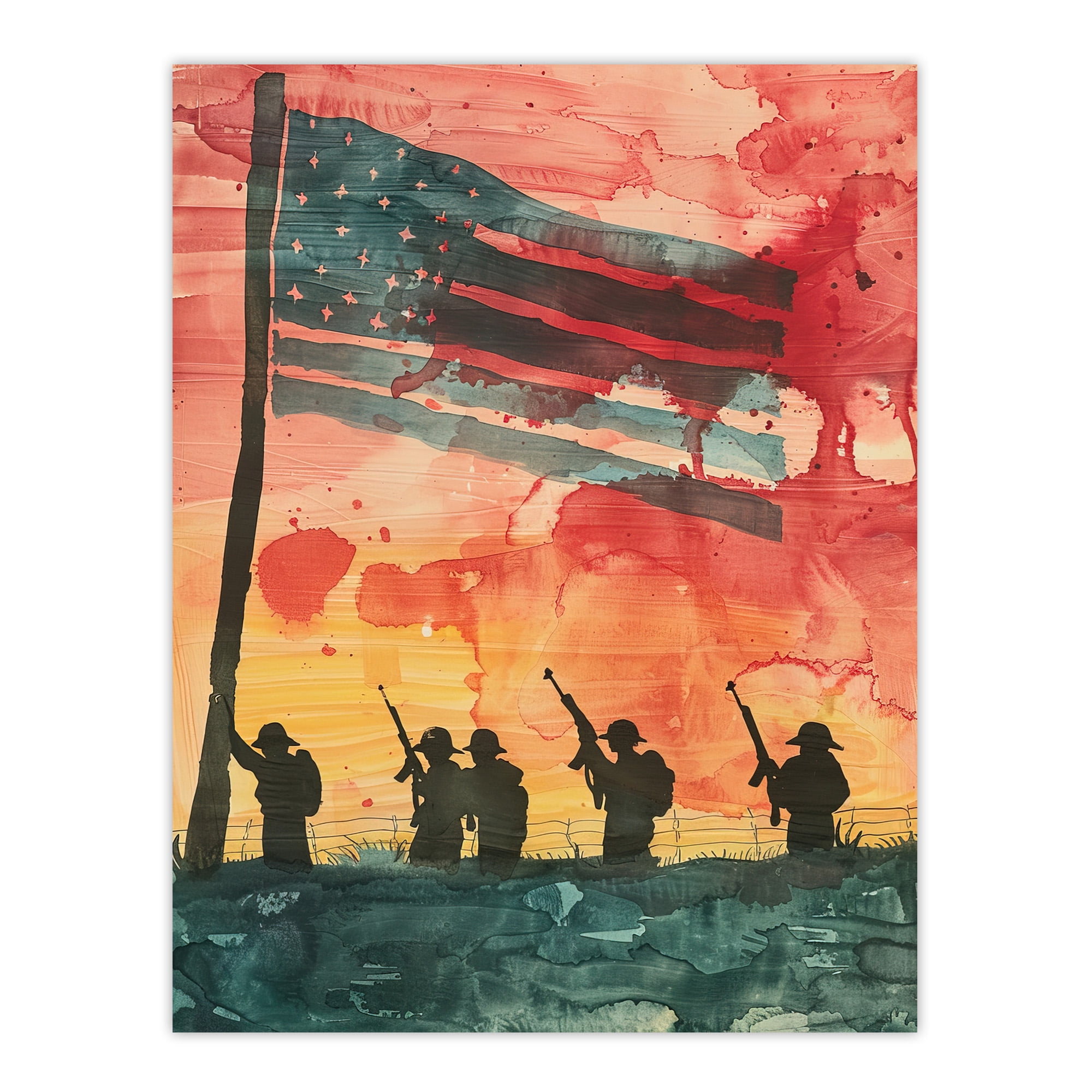Artery8 Iwo Jima War WWII USA Soldiers Flag Stars Stripes Man Cave ...