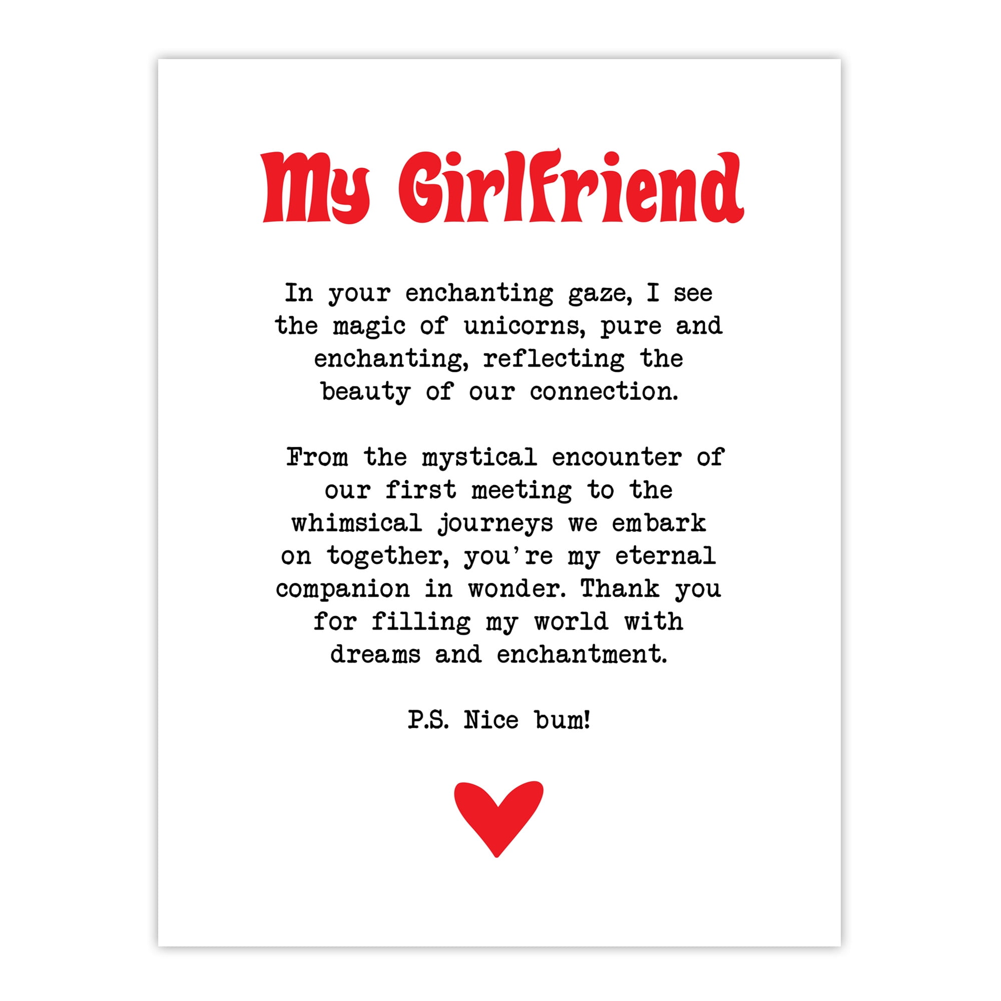 Artery8 Love Poem Unicorn Magic Girlfriend Romance Poetry Bedroom ...